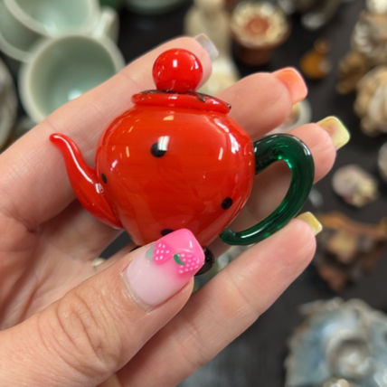 Red Glass Teapot