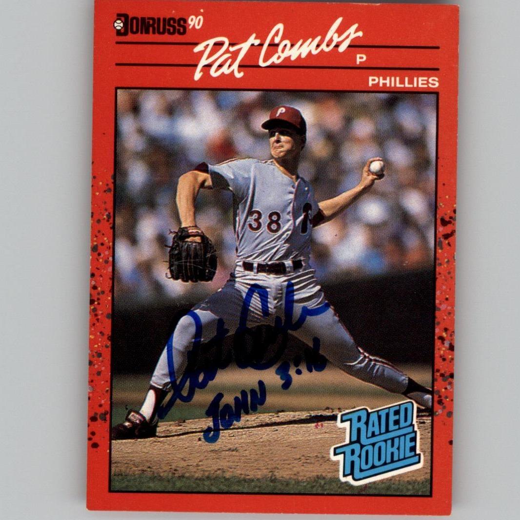 Pat Combs Signed Philadelphia Phillies 1990 Donruss Baseball Card #44