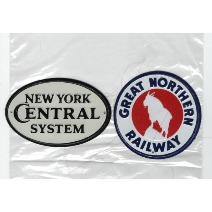 Two Small Metal Signs Railroads Collecting Model Railroad Decor