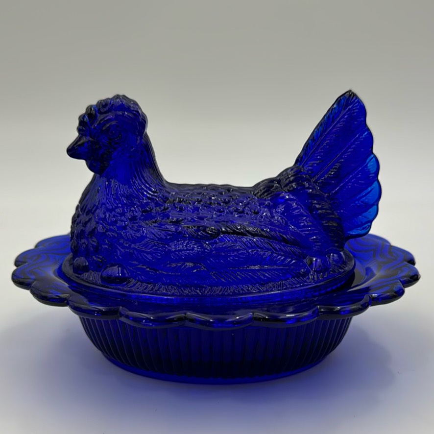 Moser Glass Cobalt Blue Hen On Nest