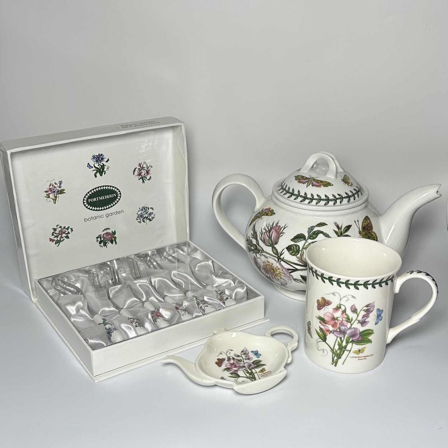 Portmeirion Botanic Garden Tea Time Set Includes Teapot, Sweet Pea Mug ...