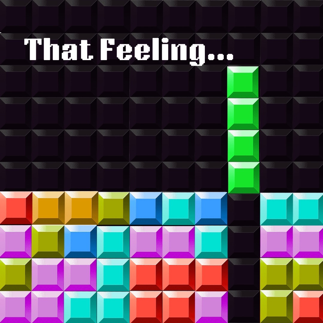 "That Feeling" Tetris Style Square Laptop Sticker- Pack of 5