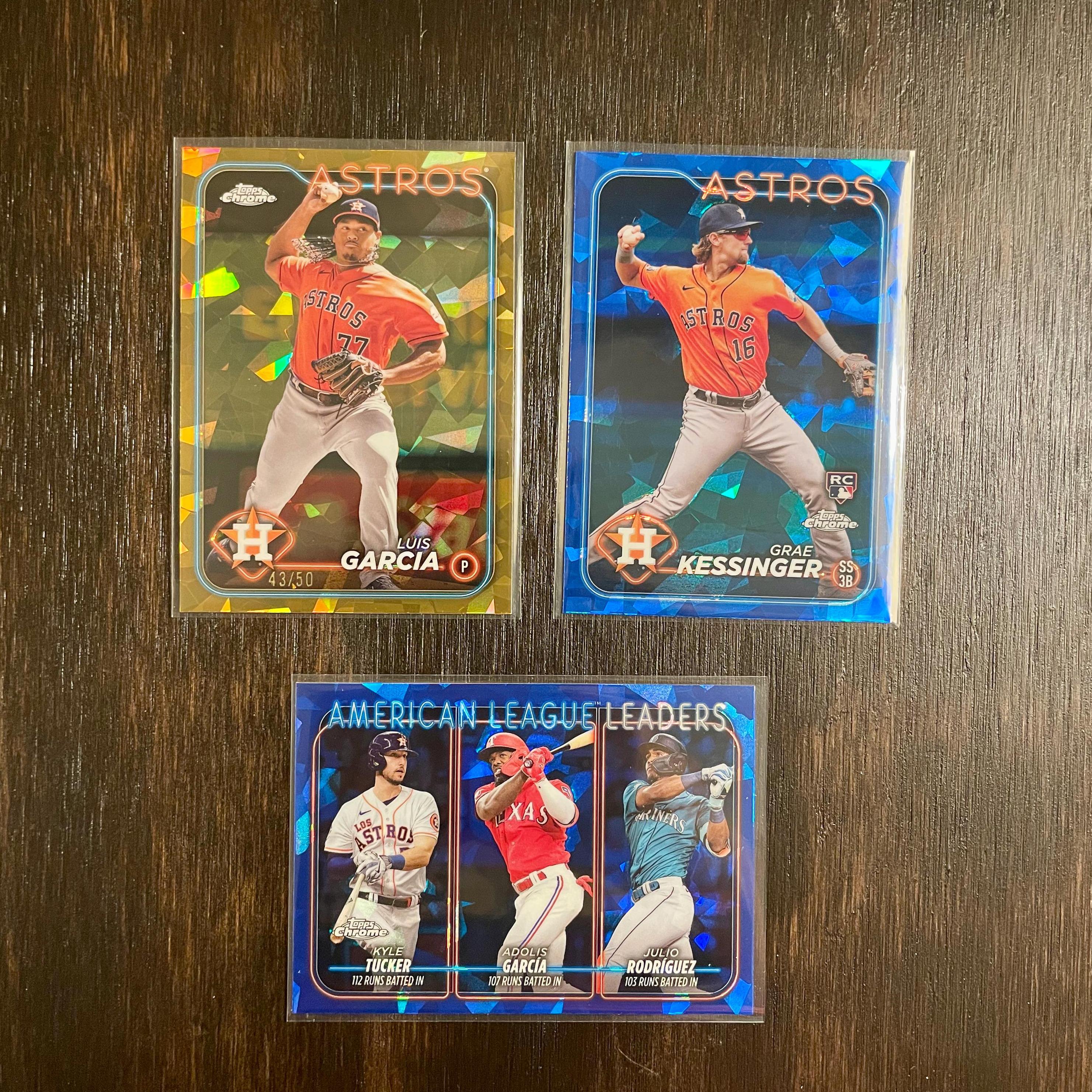 Houston Astros Three-Card 2024 Topps Chrome Sapphire Lot: Luis Garcia ...