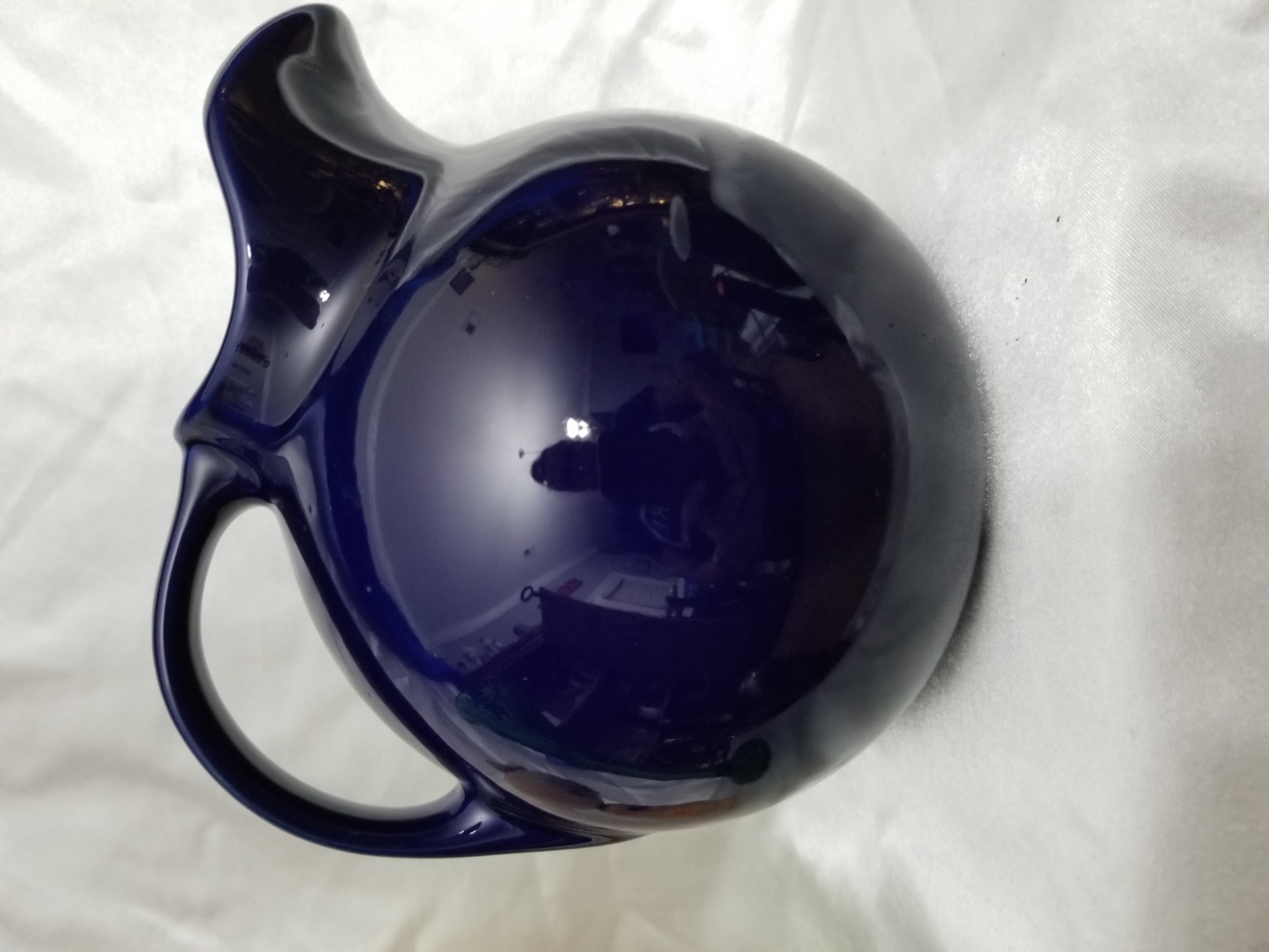 Vintage Hall China Cobalt Blue Ball Pitcher