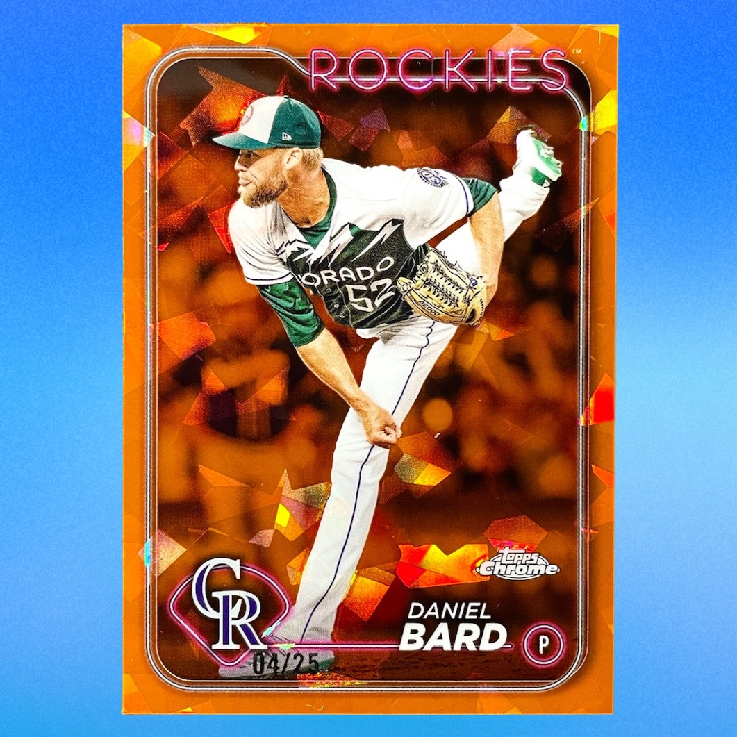 Daniel Bard 04/25 - Orange 🍊- 2024 Topp’s Chrome Sapphire - Colorado ...