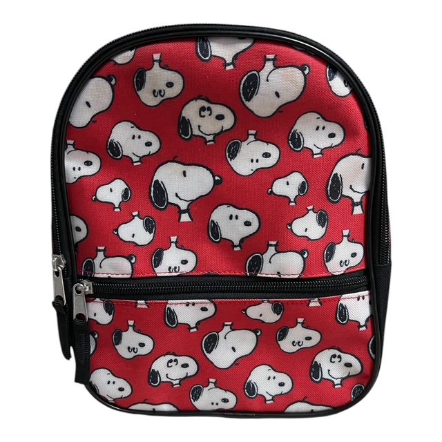Snoopy Red & Black Mini Backpack With Adjustable Straps & Front Zip ...