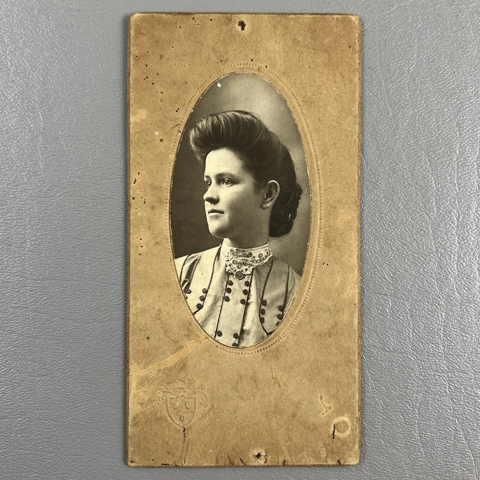 Antique Cabinet Card Photo Portrait Beautiful Young Woman Gibson Girl Style