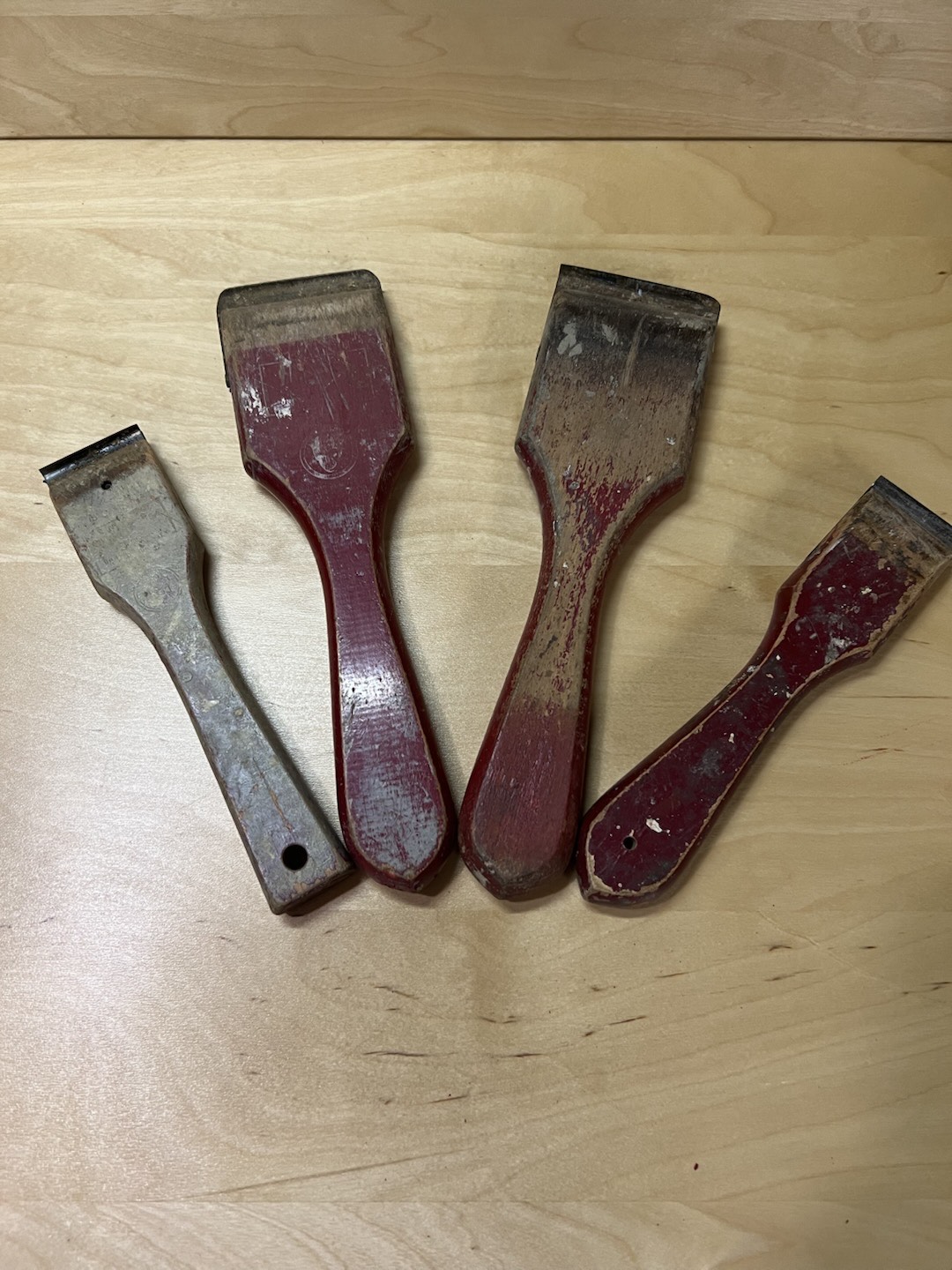Lot Of 4 Red Devil Paint Scrapers