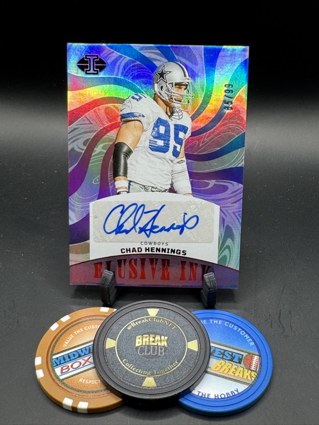 Chad Hennings Auto 85/99 Elusive Ink 2023 Panini Illusions Dallas Cowboys