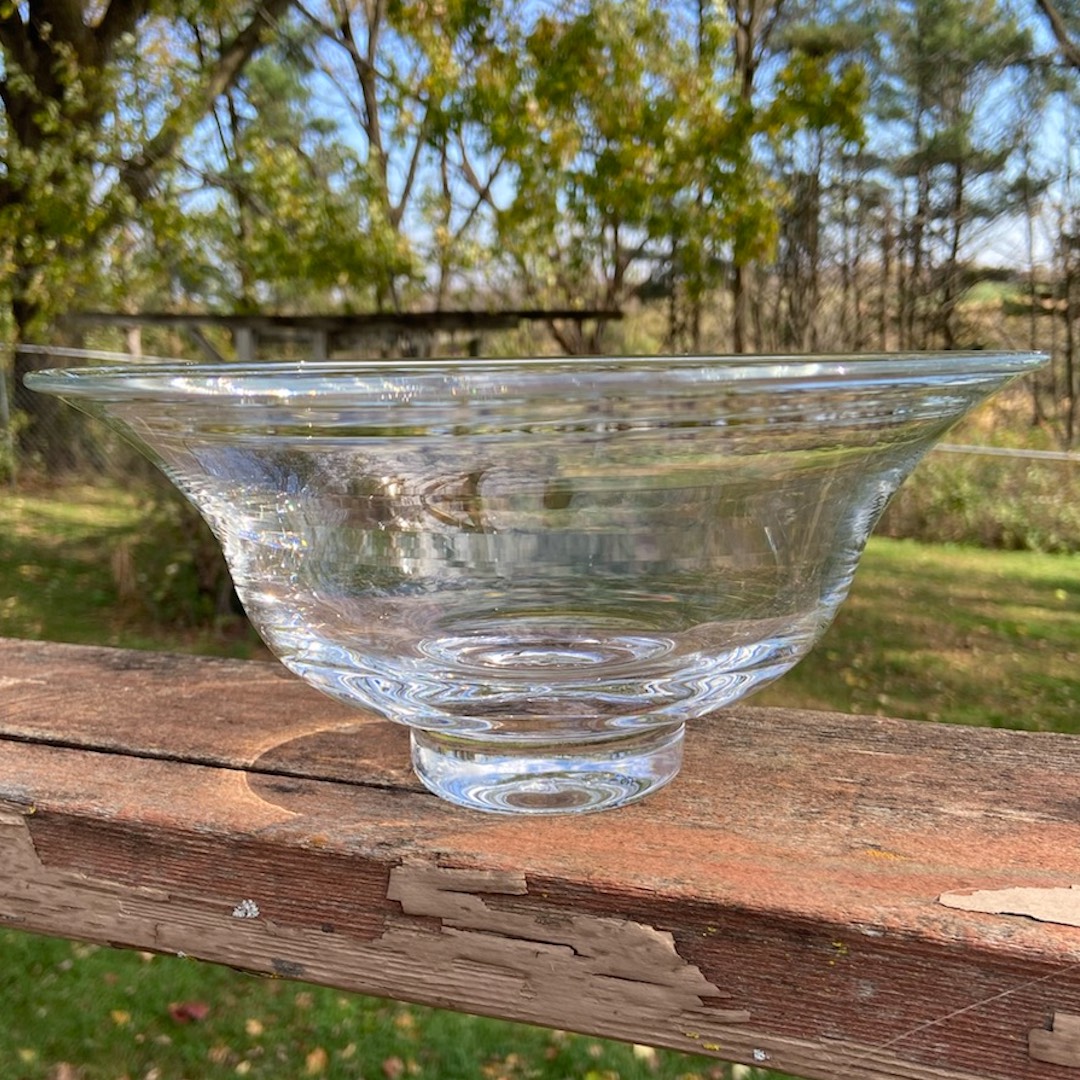 Simon Pearce Hand-Blown Glass Bowl. Medium Size. Etched Simon Pearce. 9 ...