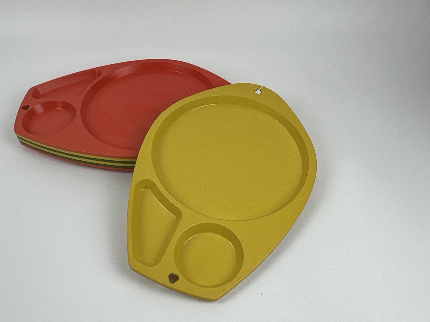 VTG Divided Lunch Dinner, Cafeteria TV Trays Multi Color Retro SET of 7 ...