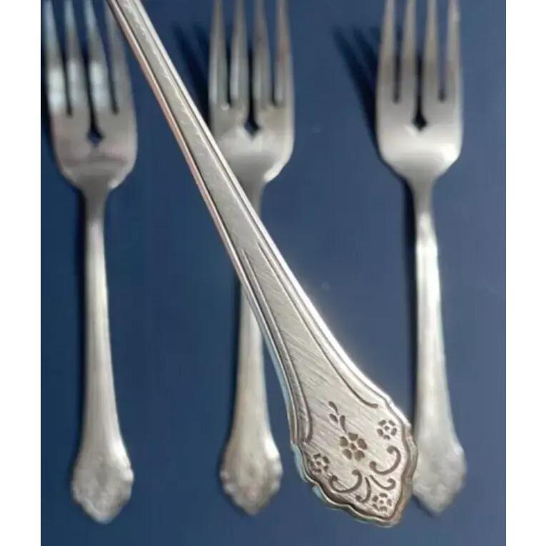Vintage Oneida Profile Flatware 4 Salad Dessert Forks Lakewood Pattern ...