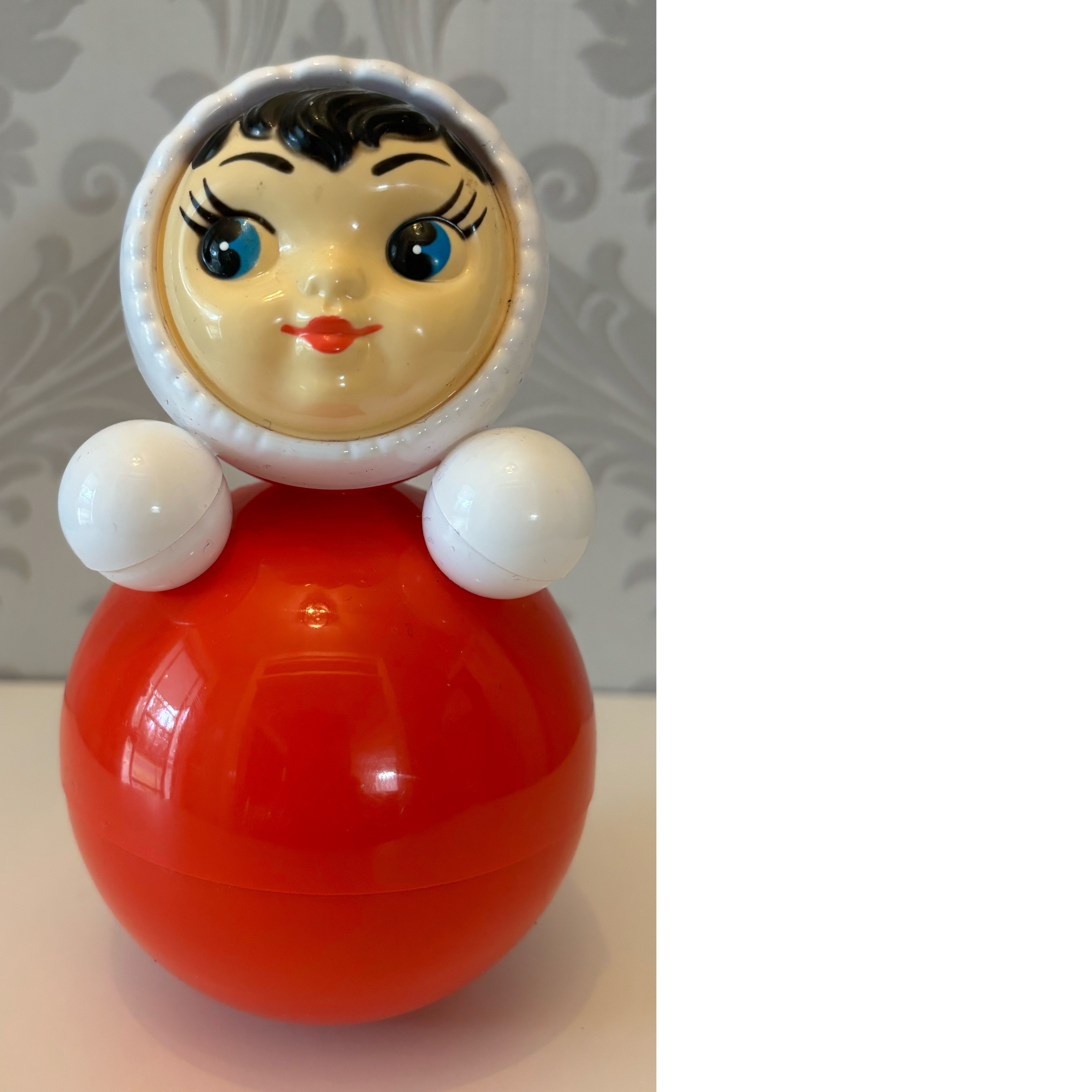 Vintage Roly-Poly Doll with Red Body