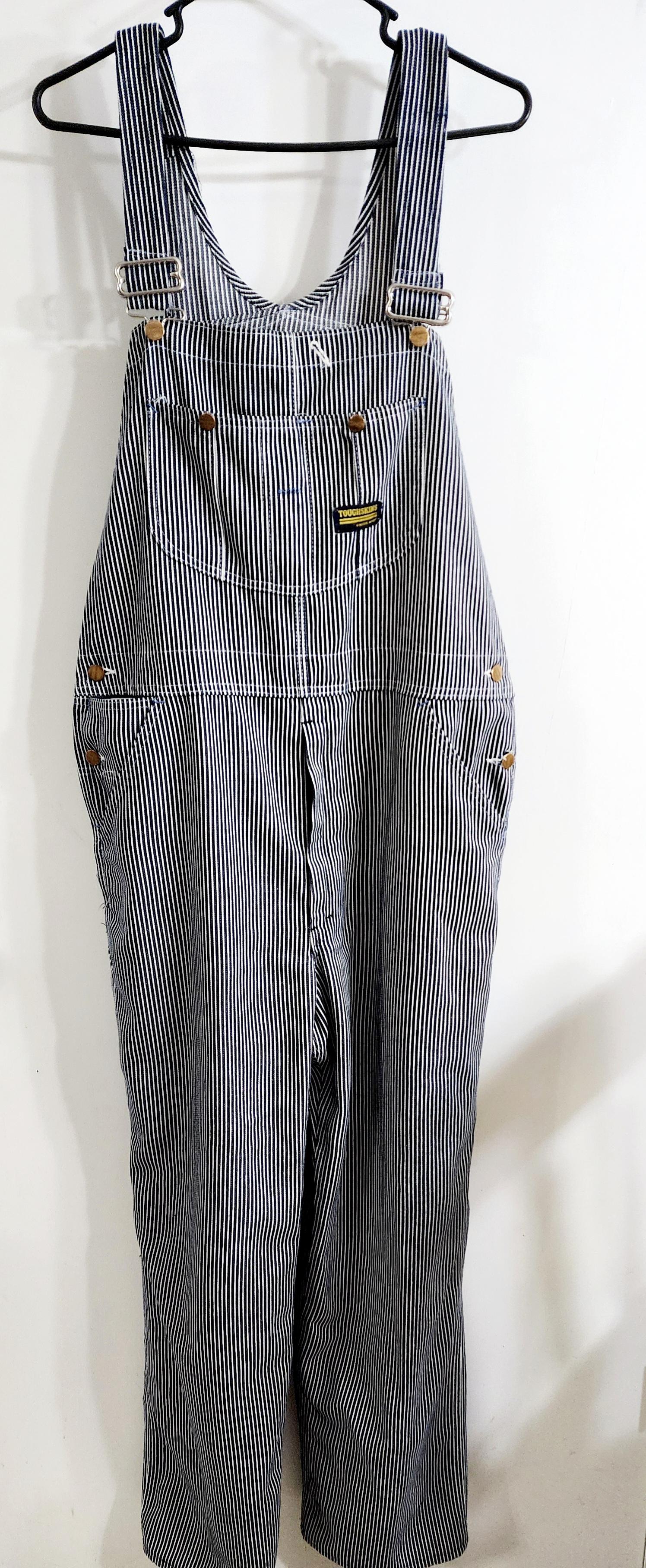 Vintage Sears Toughskins Railroad Striped Work Overalls