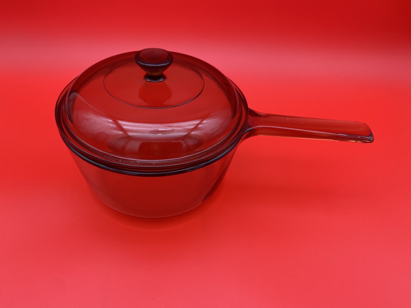 Pyrex Corning Vision Ware Amber Glass 1.5 L Saucepan w/ Lid