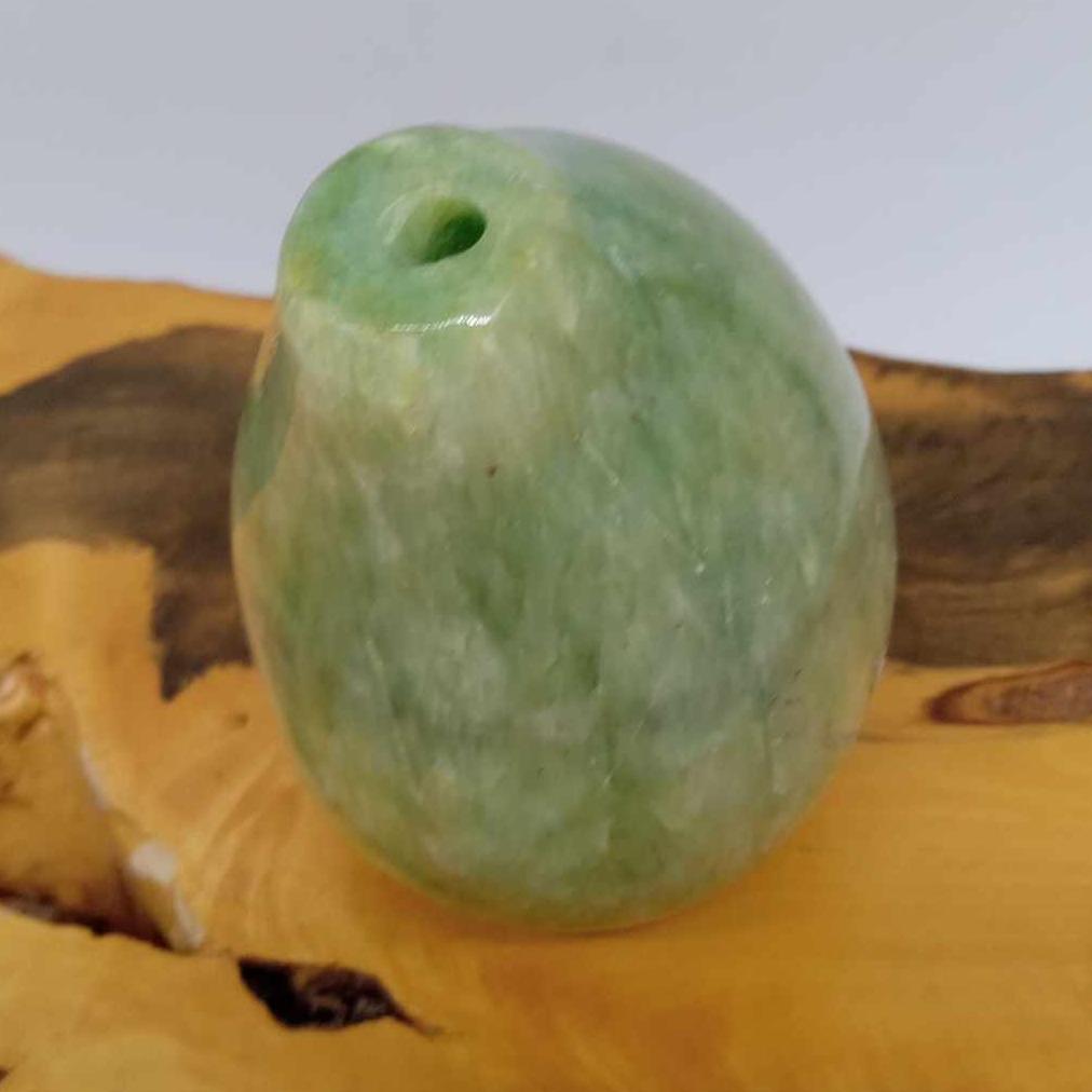 Green marble pear, no stem, paperweight