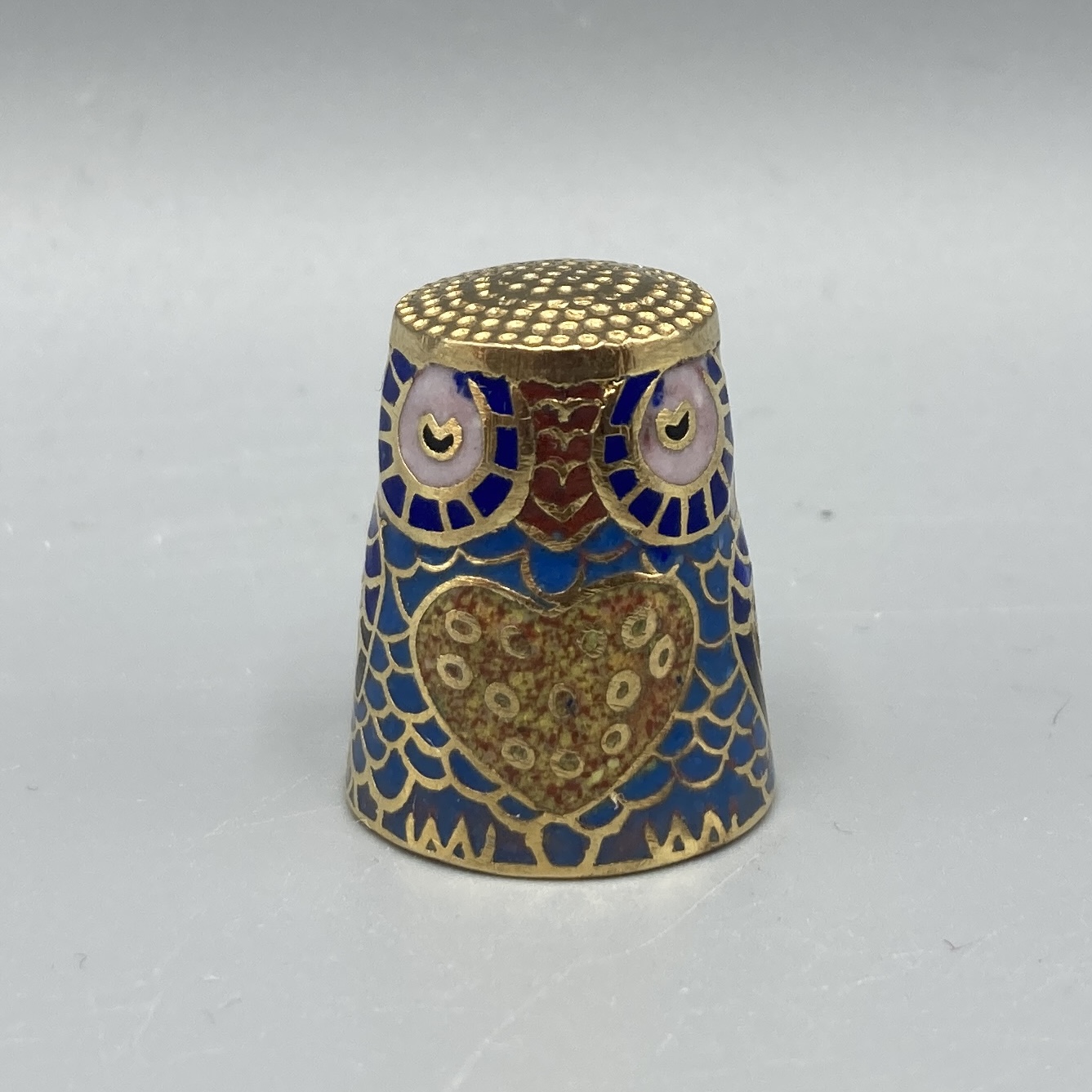 Cloisonne Owl Thimble