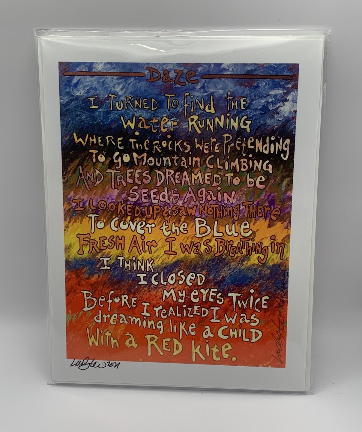 Signed 7x9” Print Poem “Daze” By Lady Lee Andrews. Puerto Rico