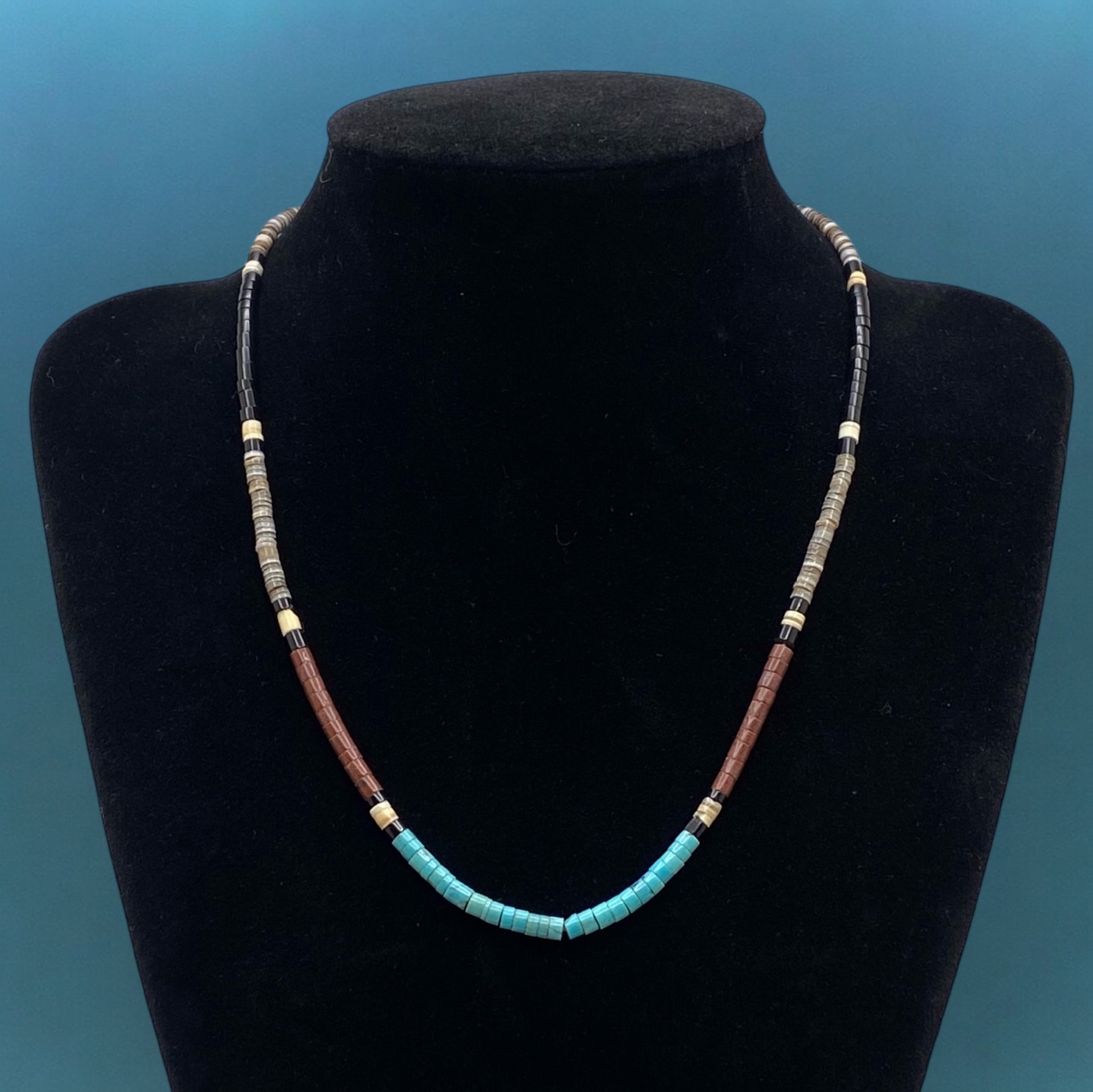 15” VTG Santo Domingo Native American Shell Pipestone Turquoise Heishi ...