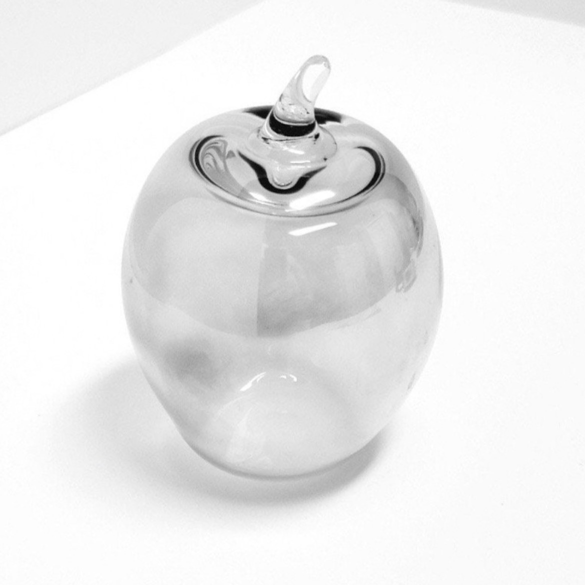 Vintage Blown Glass Apple Paperweight/Smokey Clear Glass/Paperweight ...