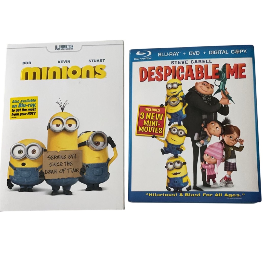 Lot 2 Minions DVD Despicable Me Blu Ray Movies