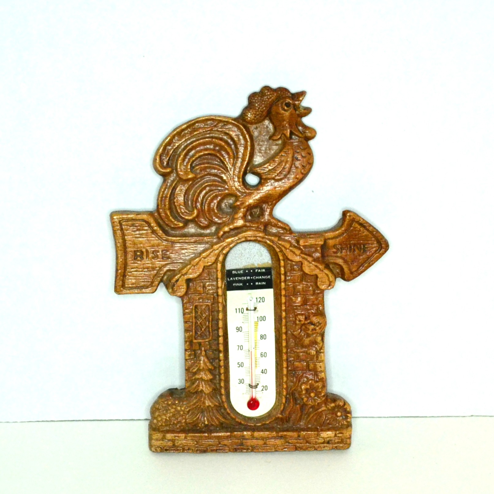 Vintage Rooster Thermometer – Rise & Shine Farmhouse Decor – Dual ...