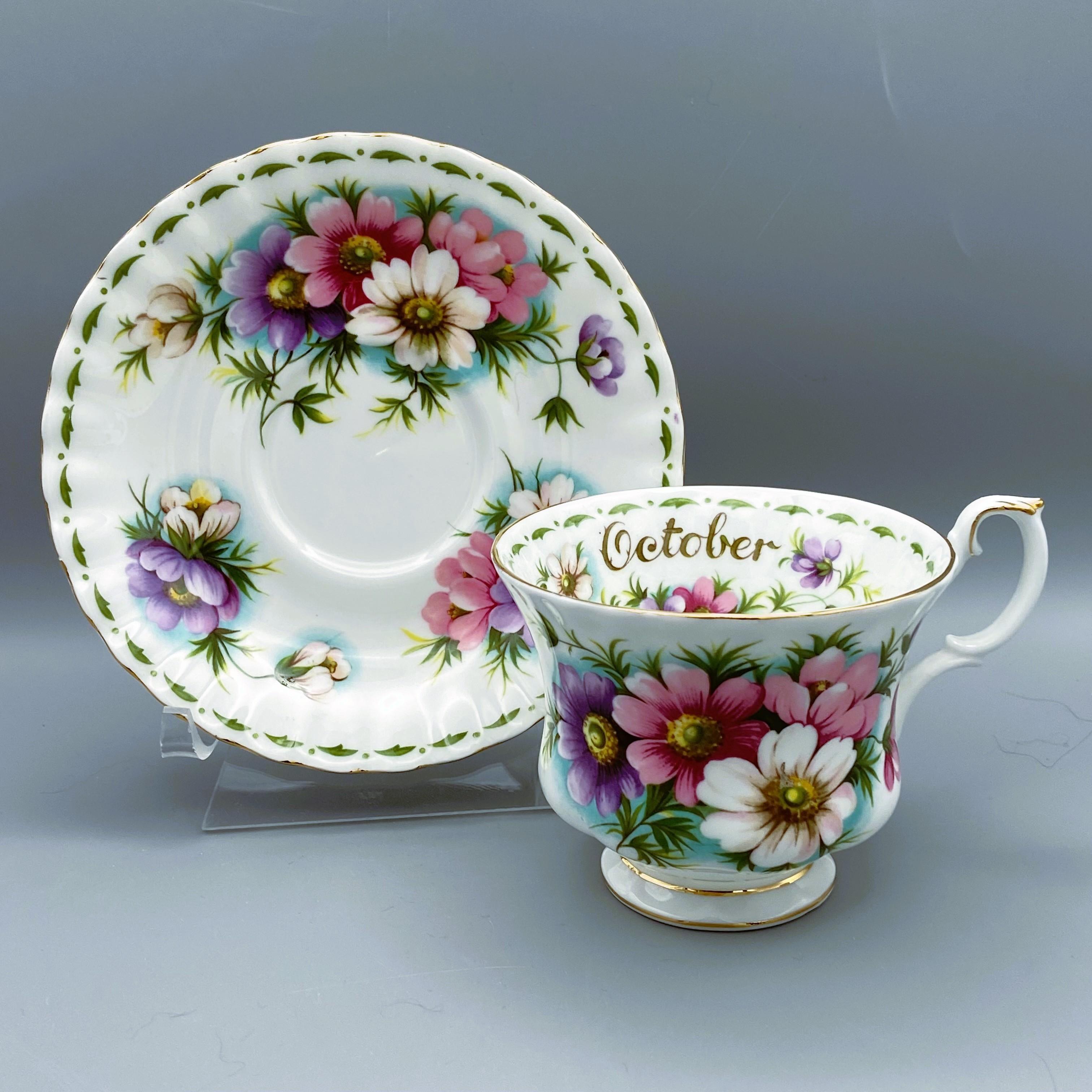 Vintage Royal Albert Cosmos Tea Cup And Saucer, October Flowers Of The ...