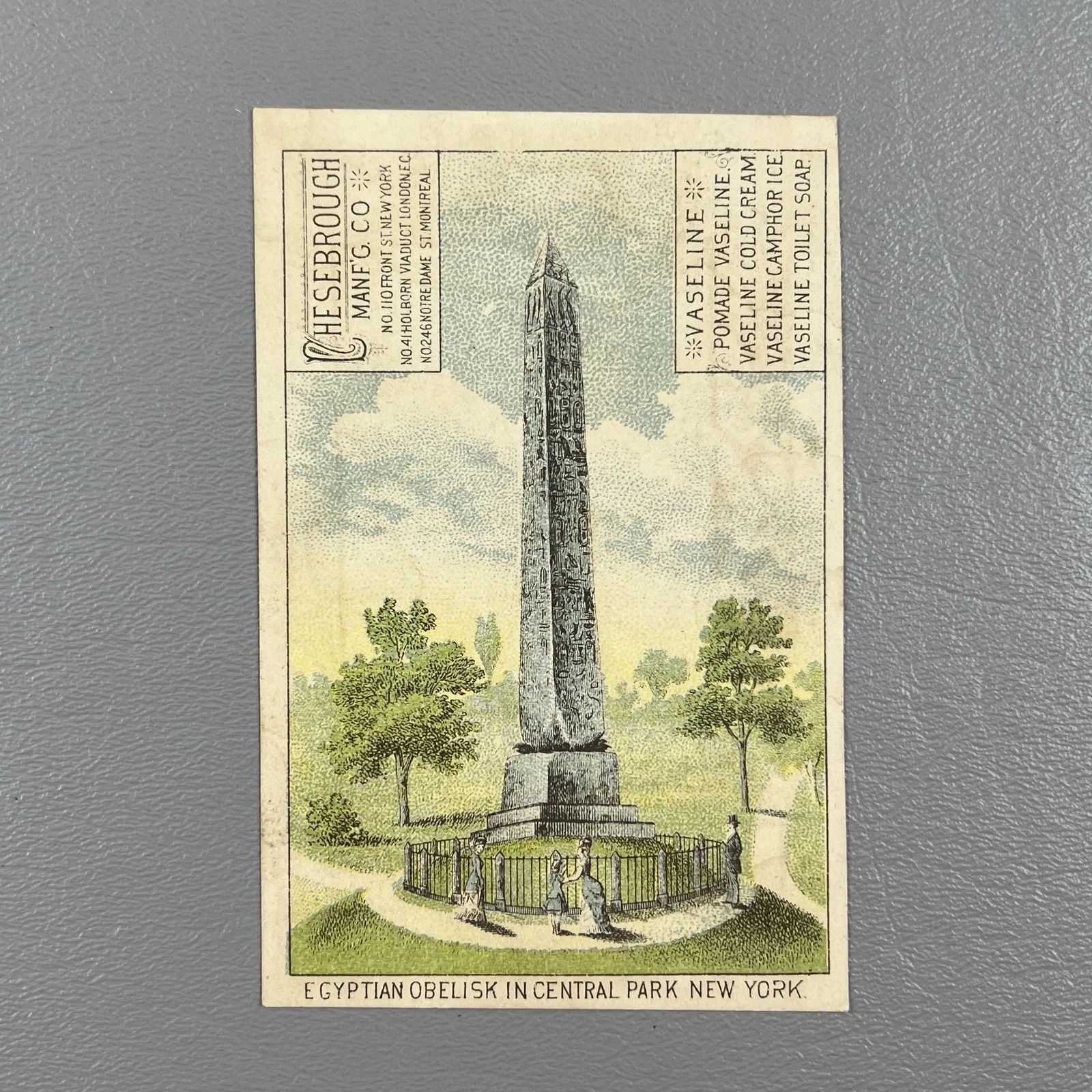 Victorian Trade Card Chesebrough Manf'g Co New York Egyptian Obelisk ...