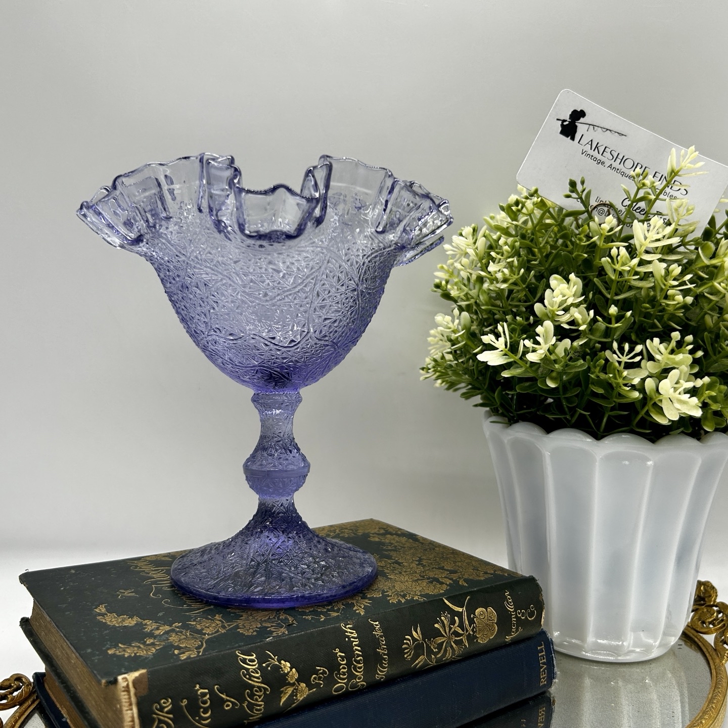 Vintage Fenton Wisteria Lavender Tree of Life Compote - Measures 6.75 ...