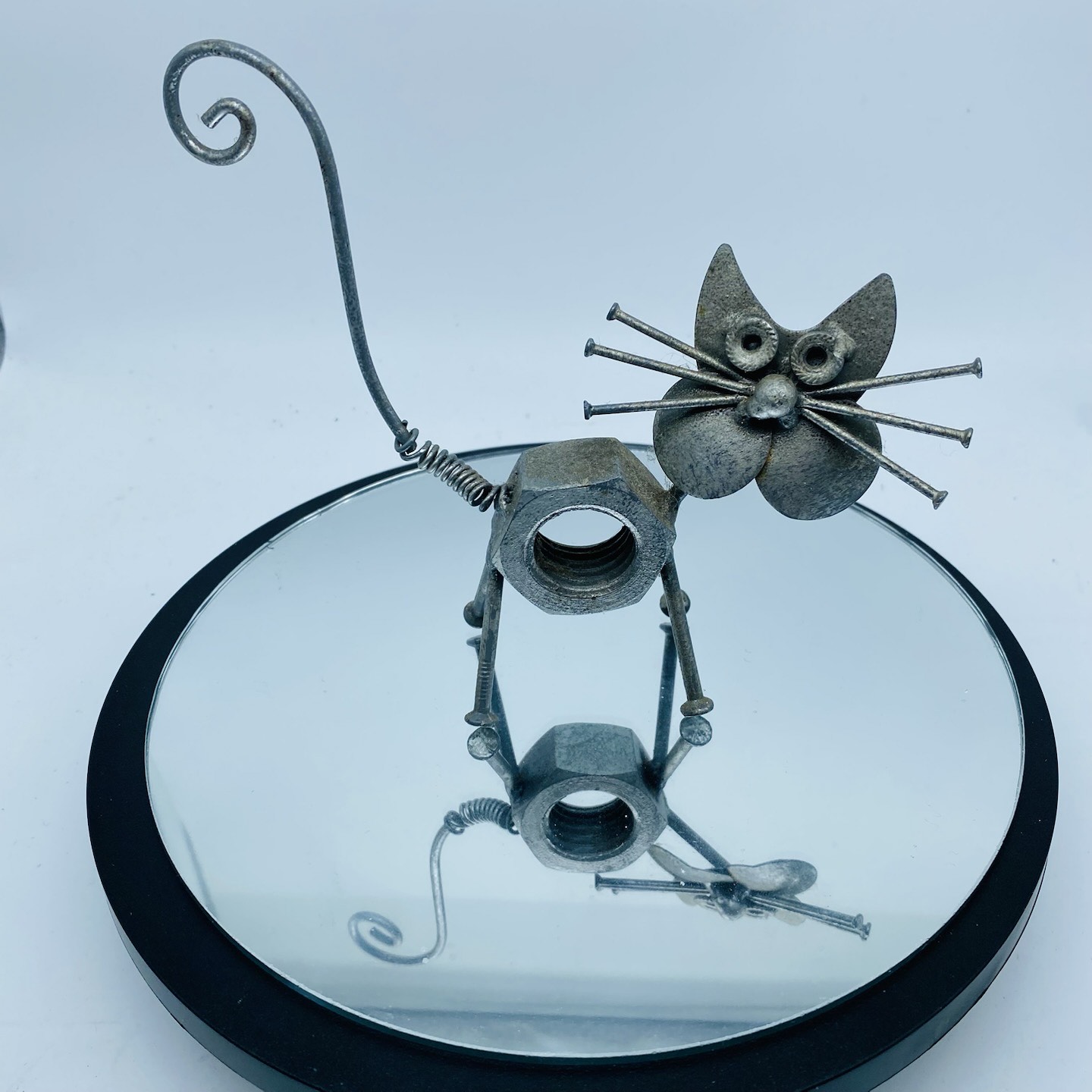 Scrap Metal Cat Sculpture Novelty Figurine