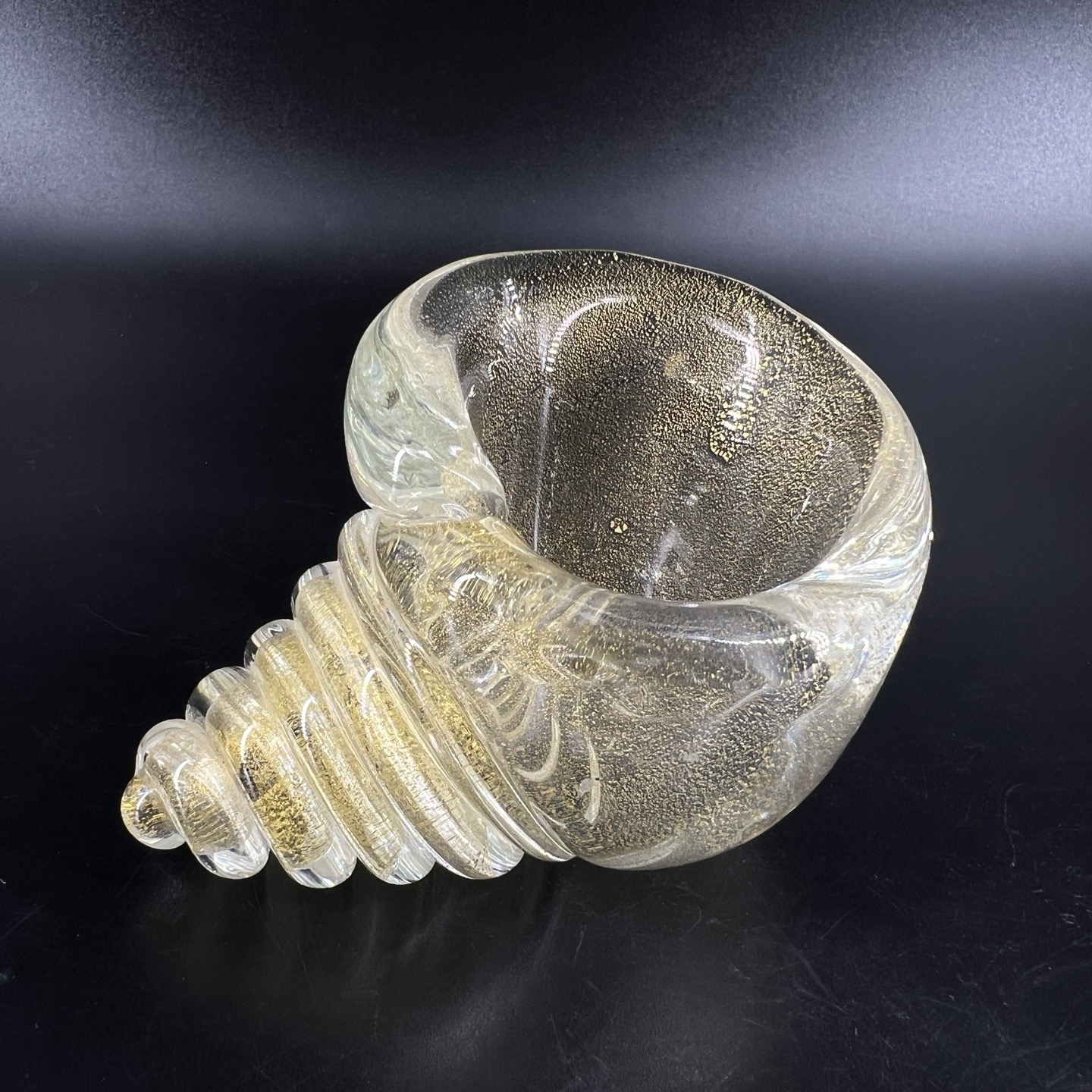 Small Gold Art Glass Murano Shell