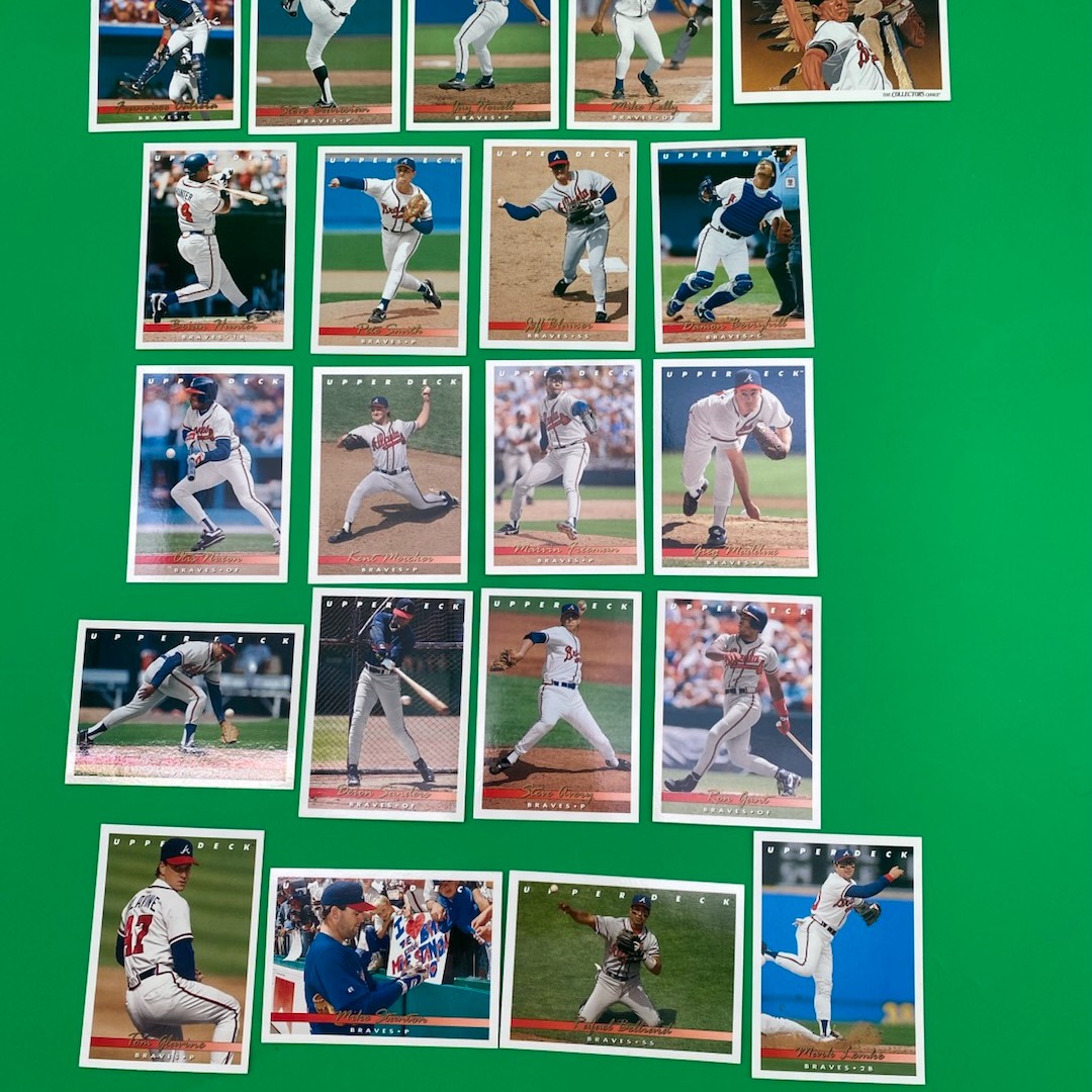 Upper Deck 1993 MLB Atlanta Braves Lot of 21 Different Trading Cards