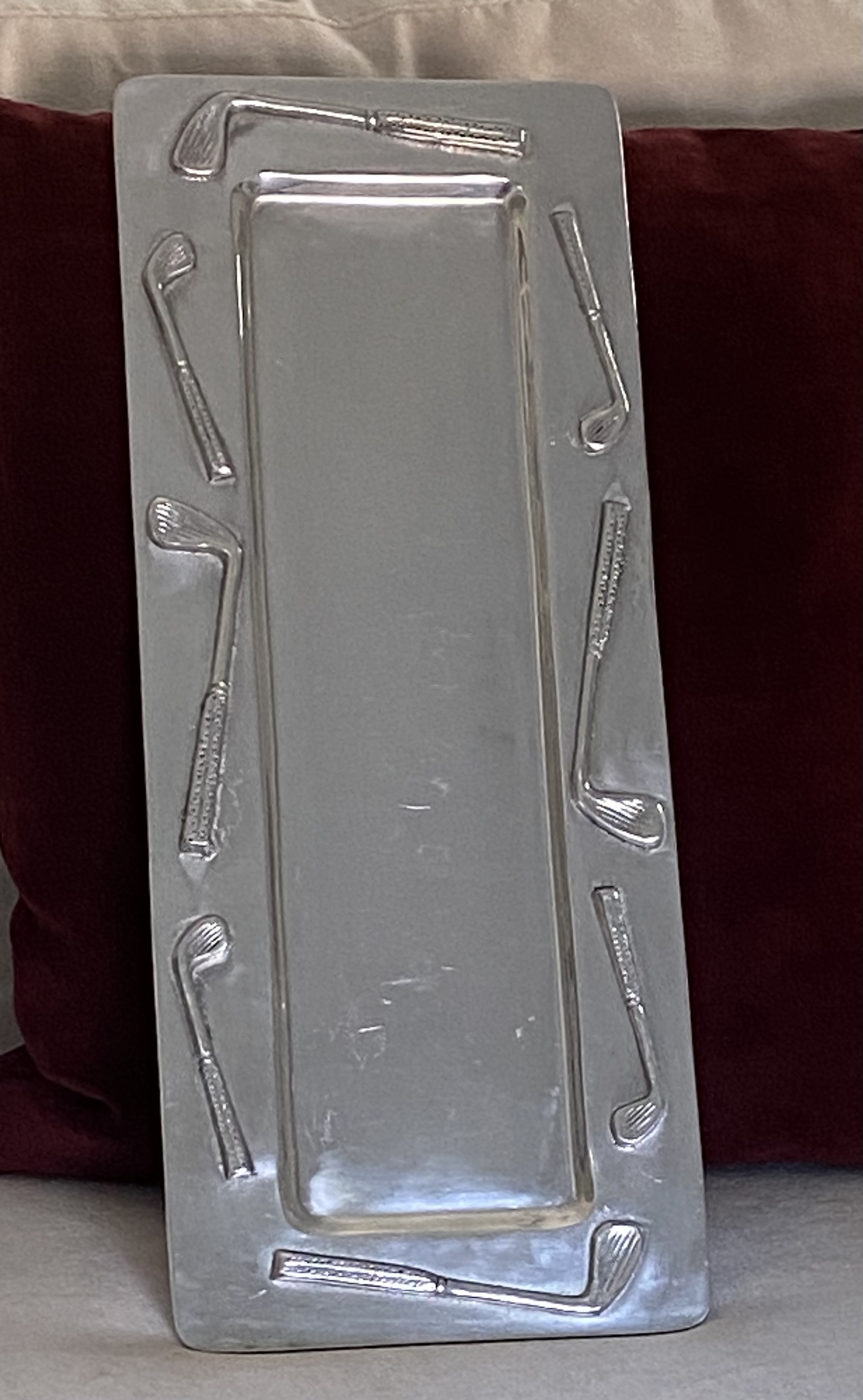 Holland Boone Rectangular Pewter Golf Themed Serving Tray