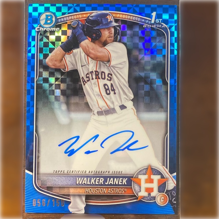 2025 Bowman Walker Janek 1st Bowman Auto Blue X-Fractor 56/150 Houston ...
