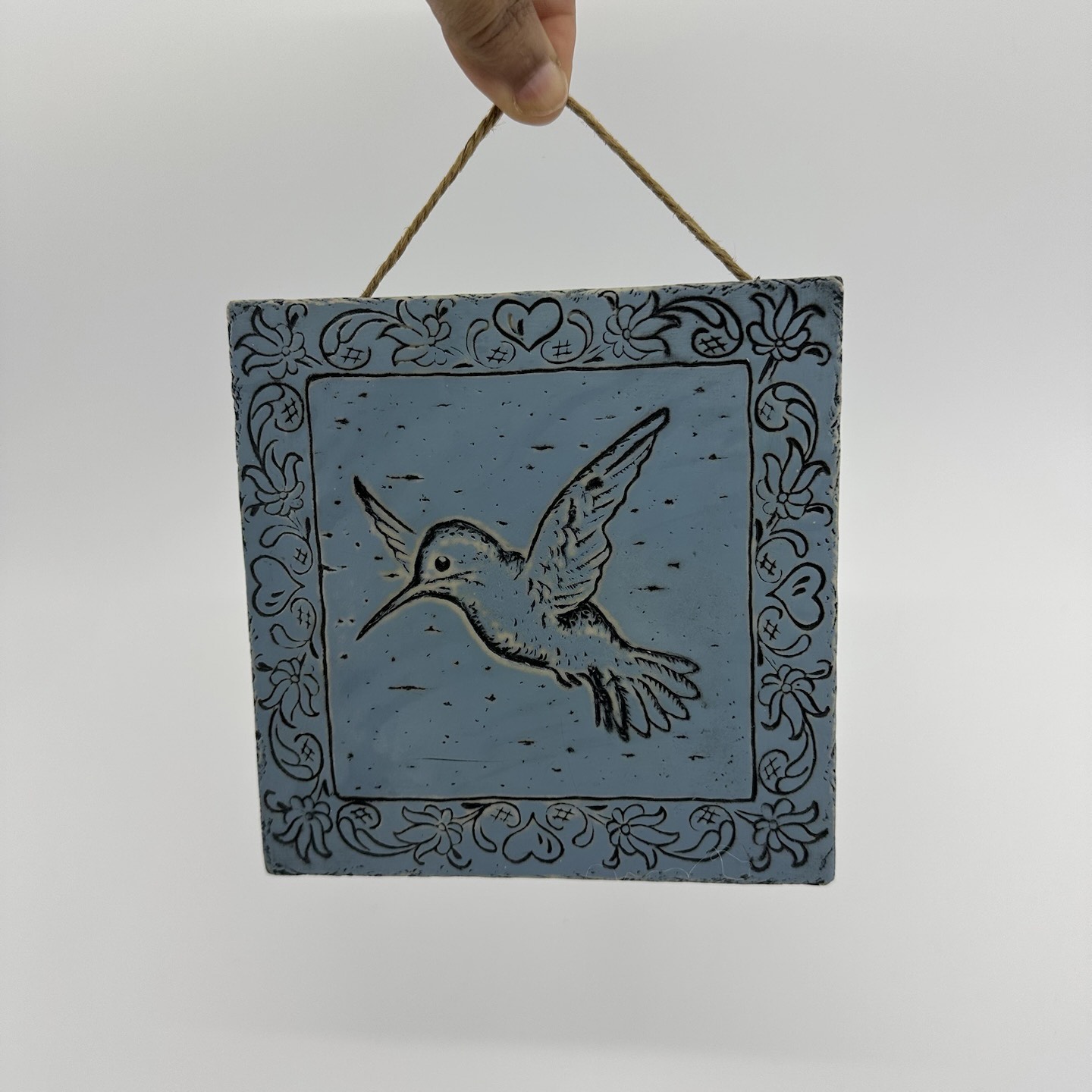 Blue Hummingbird Wall Plaque