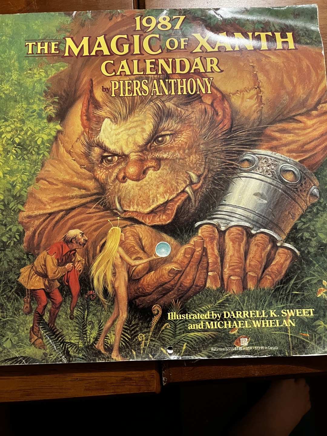 1987 The Magic of Xanth Calendar w Centerfold Pic Piers Anthony