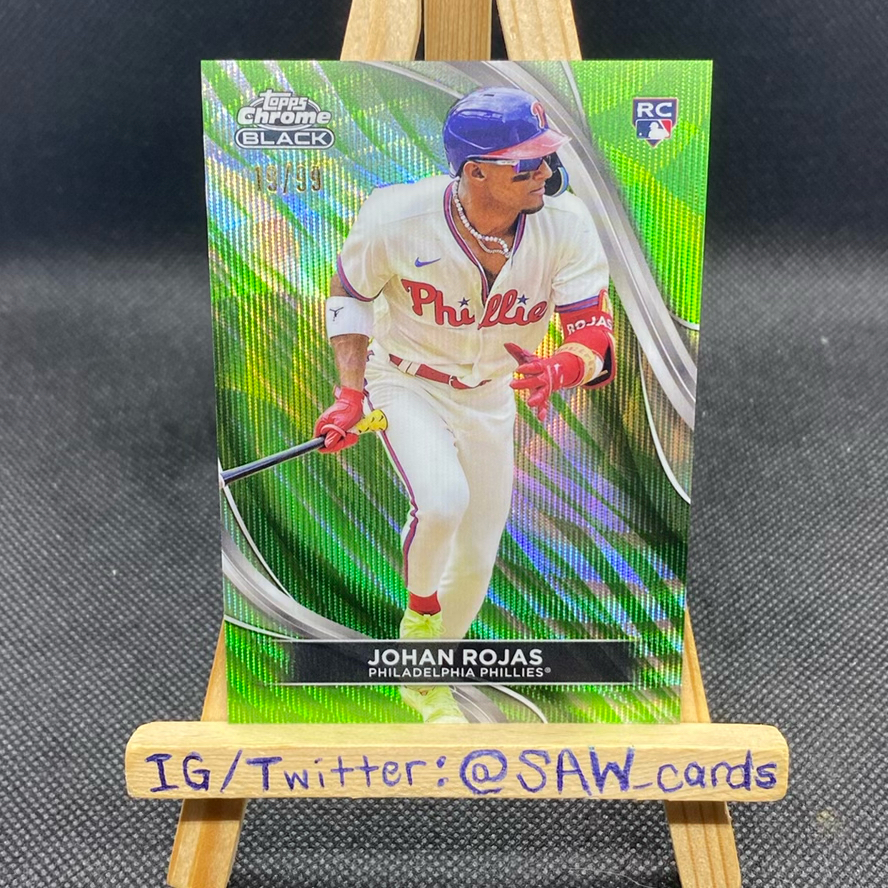 Johan Rojas 2024 Topps Chrome Black Green /99 Philadelphia Phillies