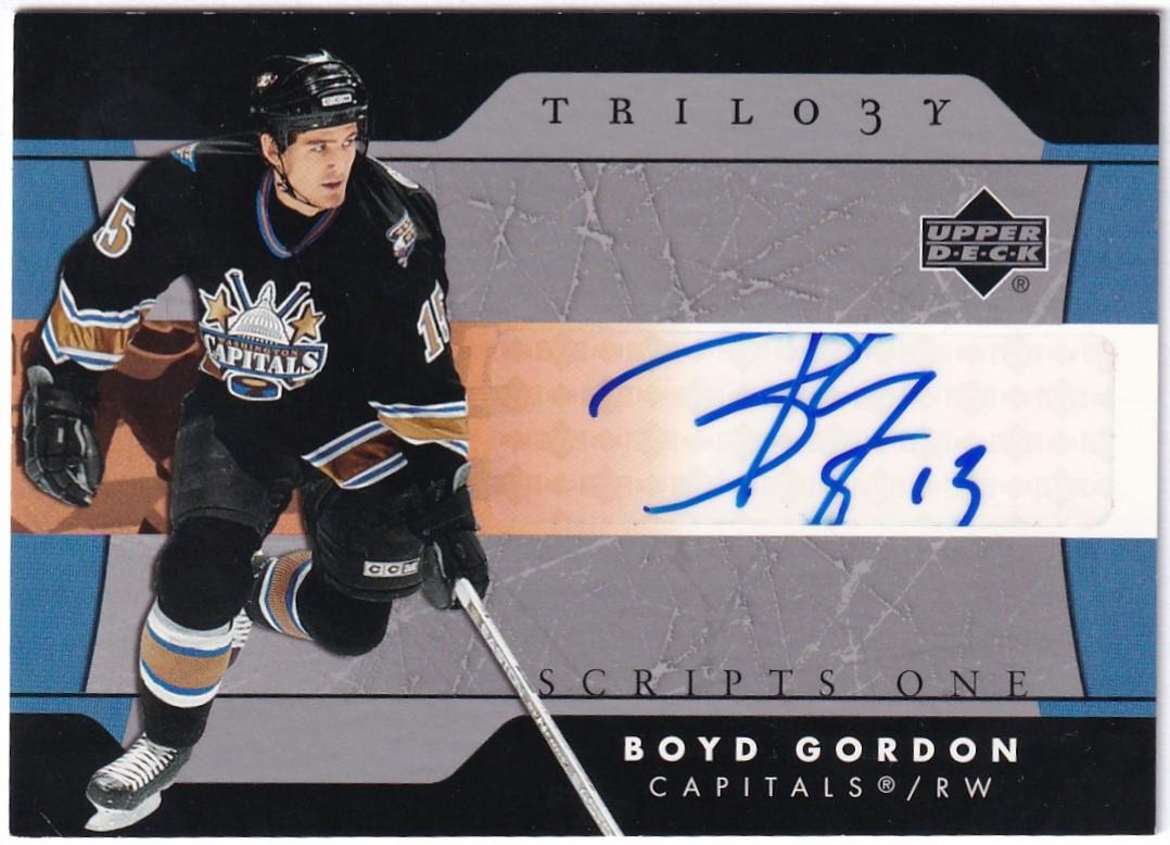 2005-06 Upper Deck Trilogy Scripts #SFSBG Boyd Gordon Washington ...