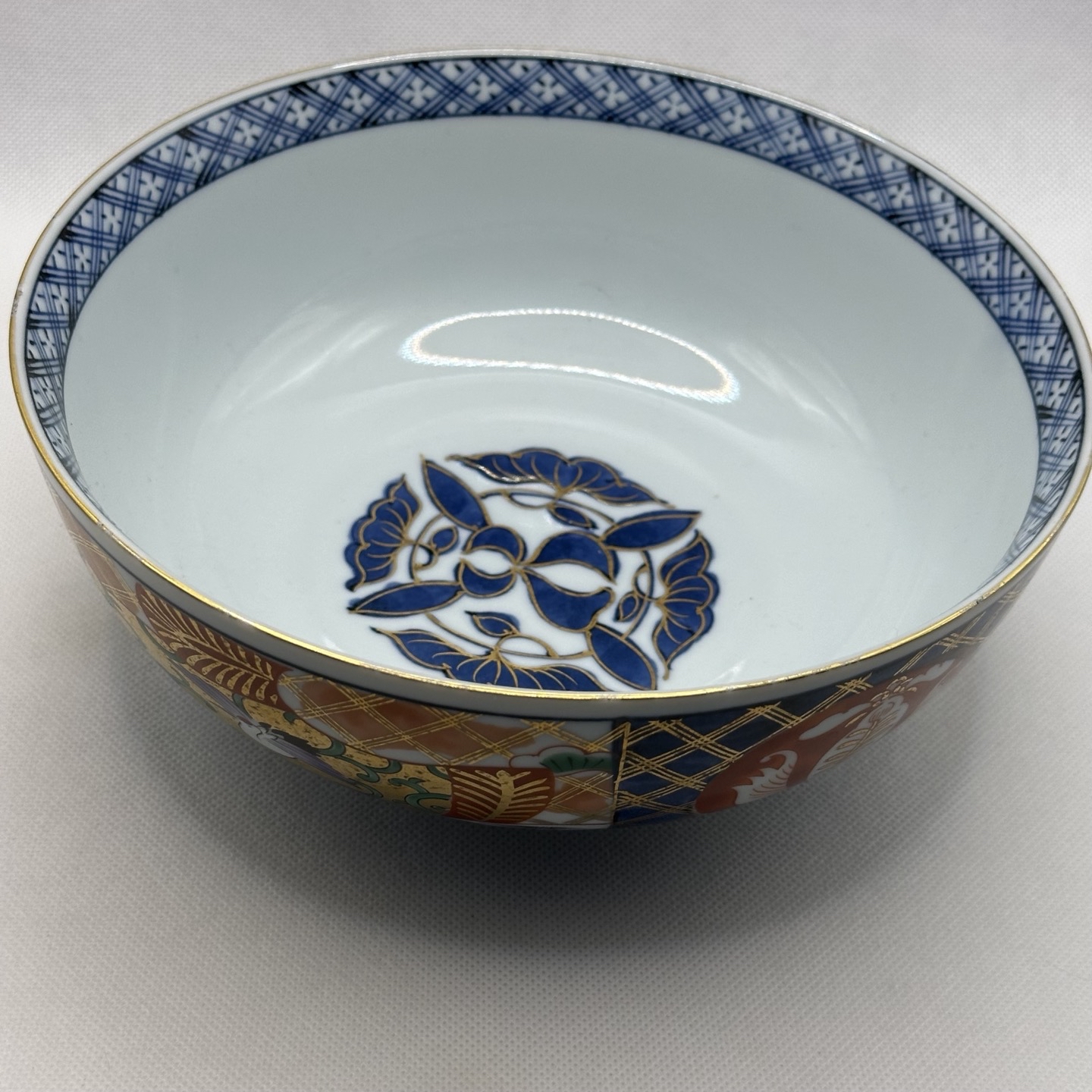 #858 Vintage Rice Bowl Marked Ryu-Ho Imari Sanyo Toki