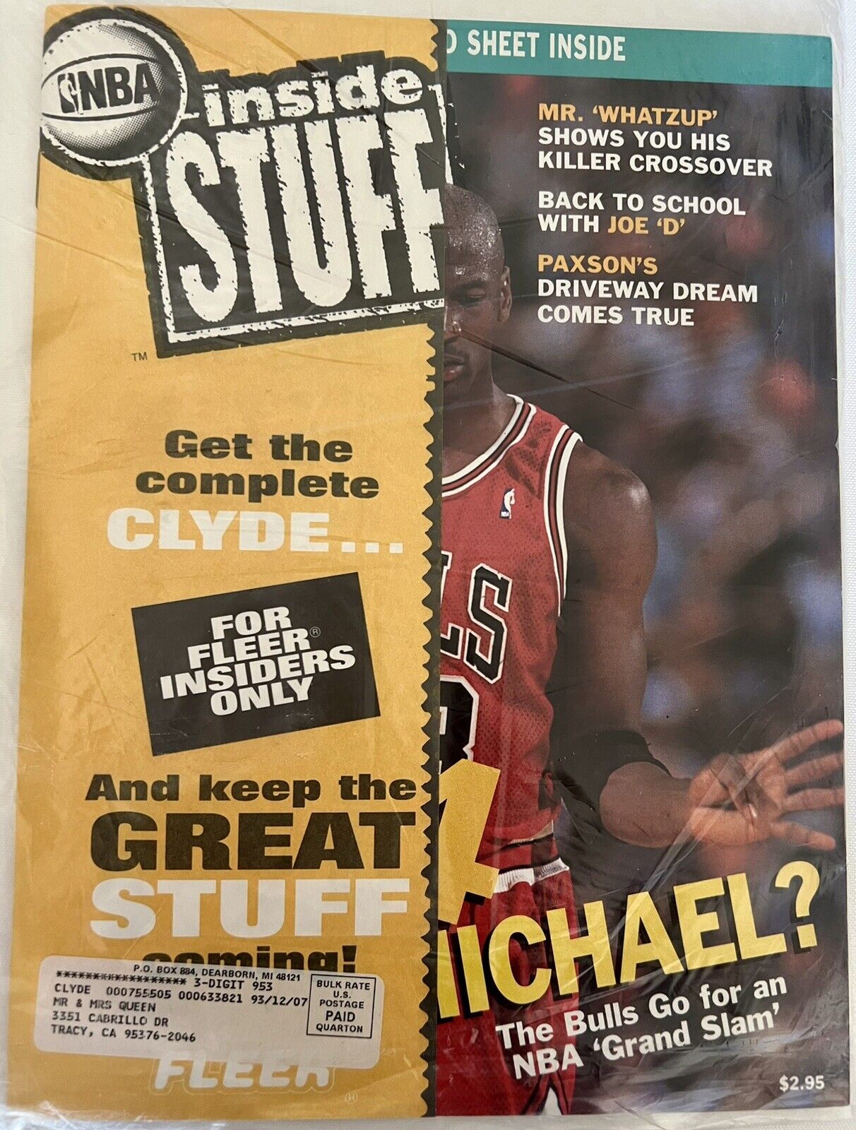 NBA Inside Stuff Magazine VOL1 #4 Michael Jordan cover 1993 FLEER NBA ...