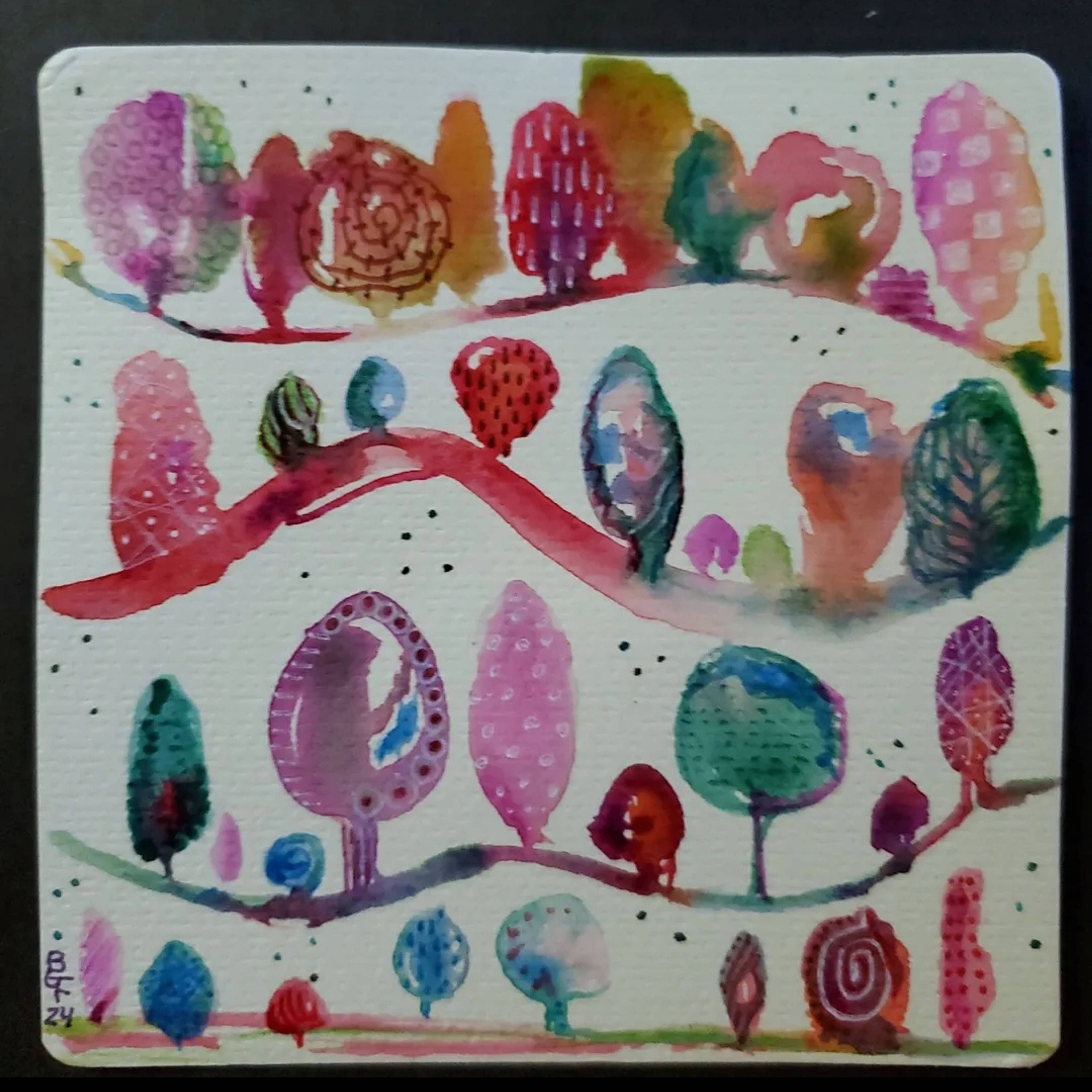 Original Watercolour Painting Artwork 4.5 x 4.5" on Watercolour Paper ...