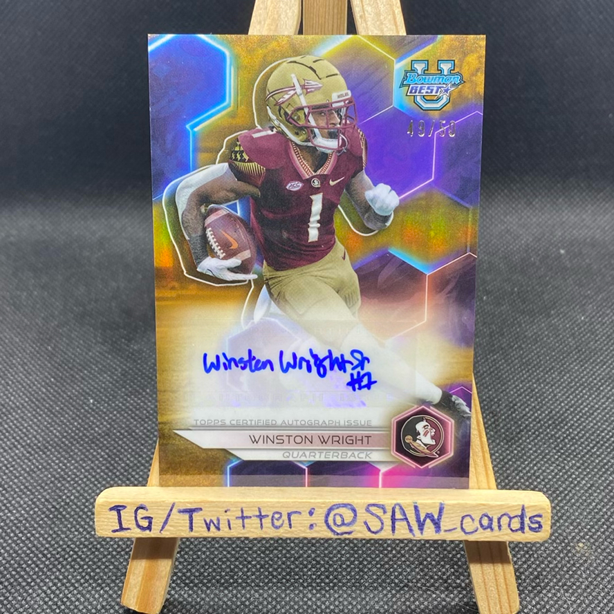 Winston Wright 2023 Bowman’s Best U Gold Auto /50 Florida State Seminoles