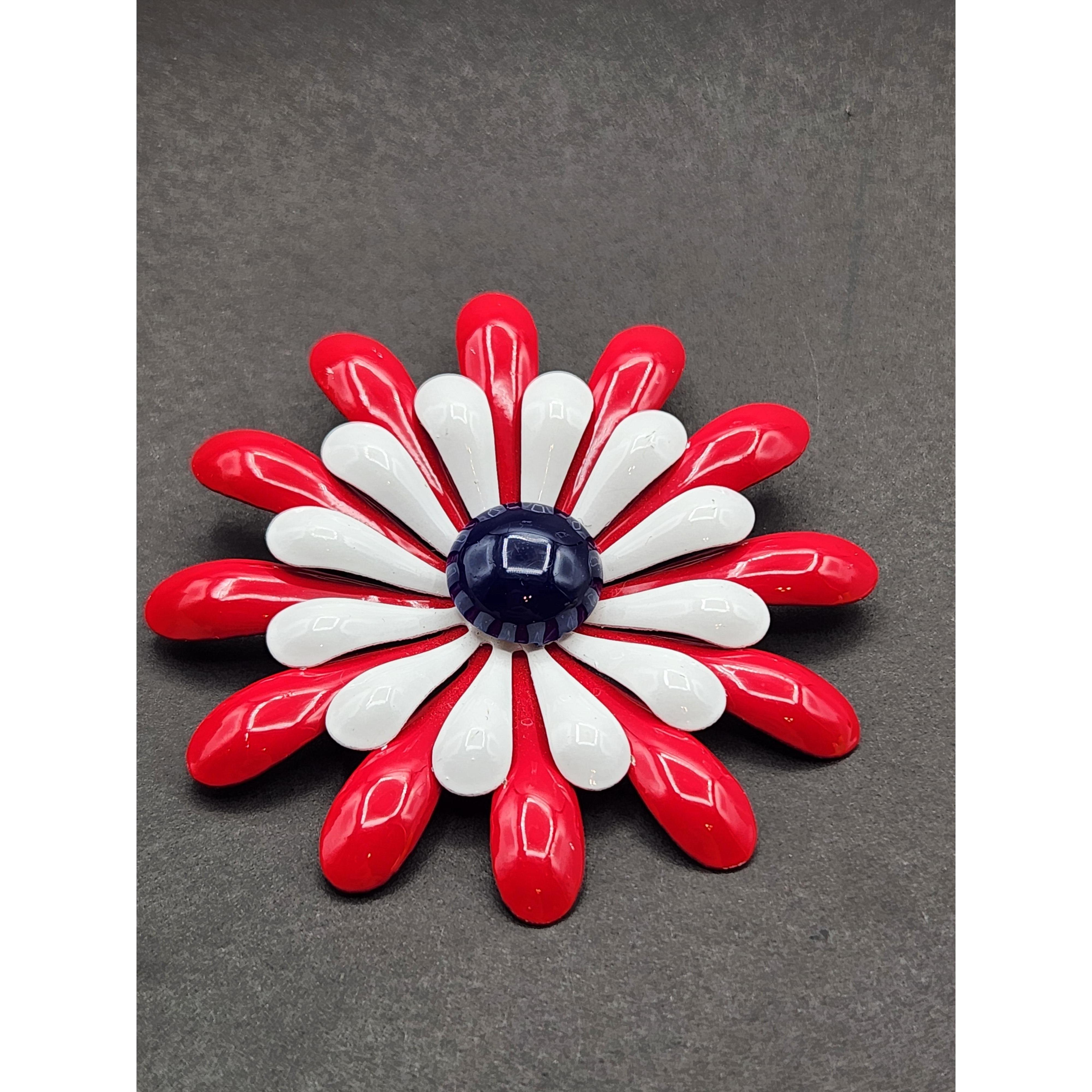 Patriotic Red White Blue Vintage Pin