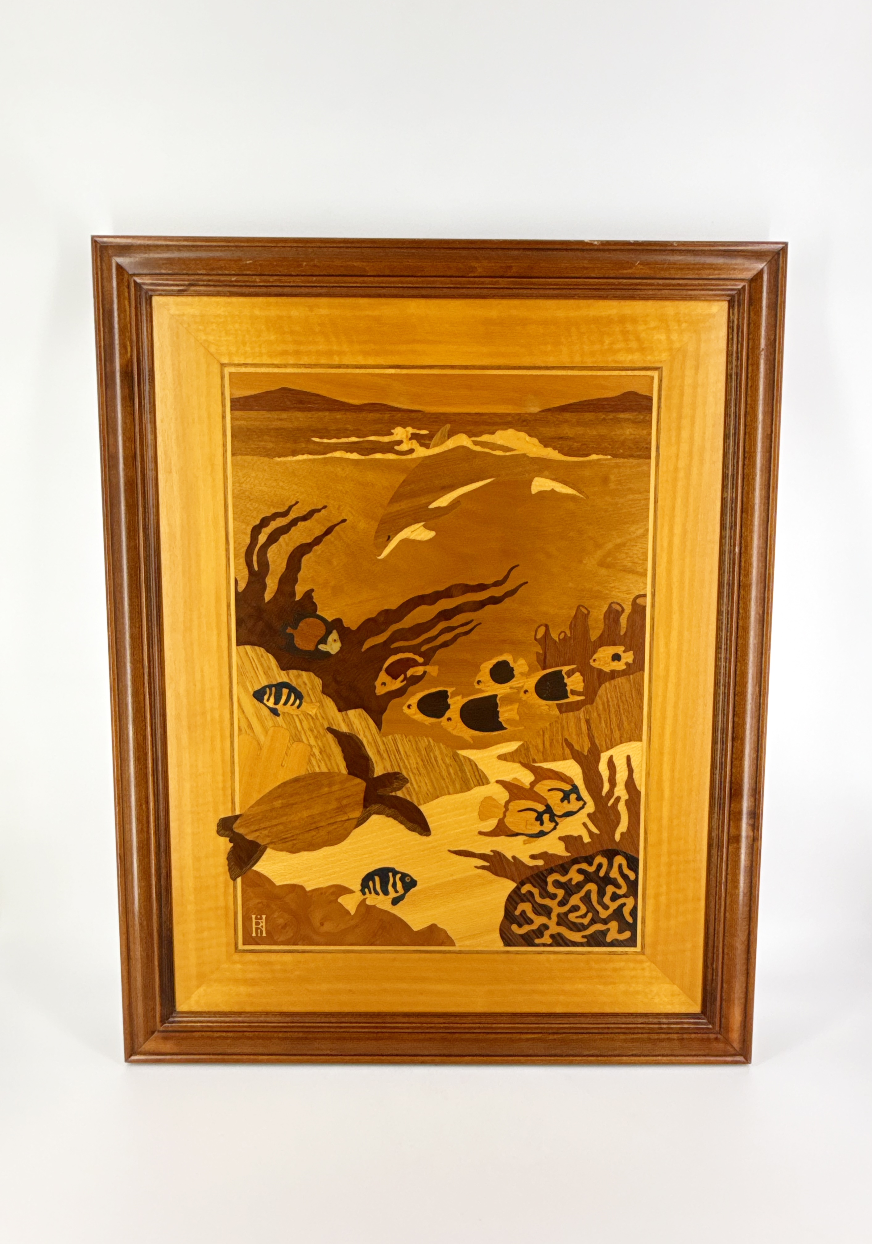 #01 Hudson River Inlay "Sea Frolic" 24"x19" Marquetry Jeff Nelson #518 ...