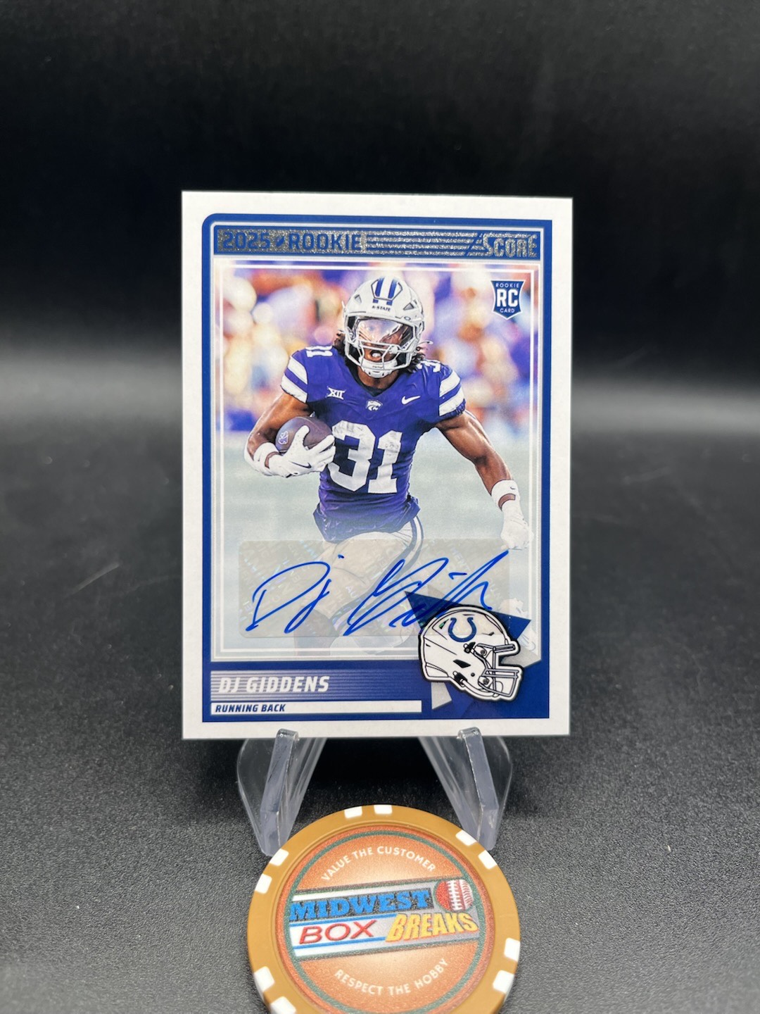 DJ Giddens Auto 2025 Score Indianapolis Colts