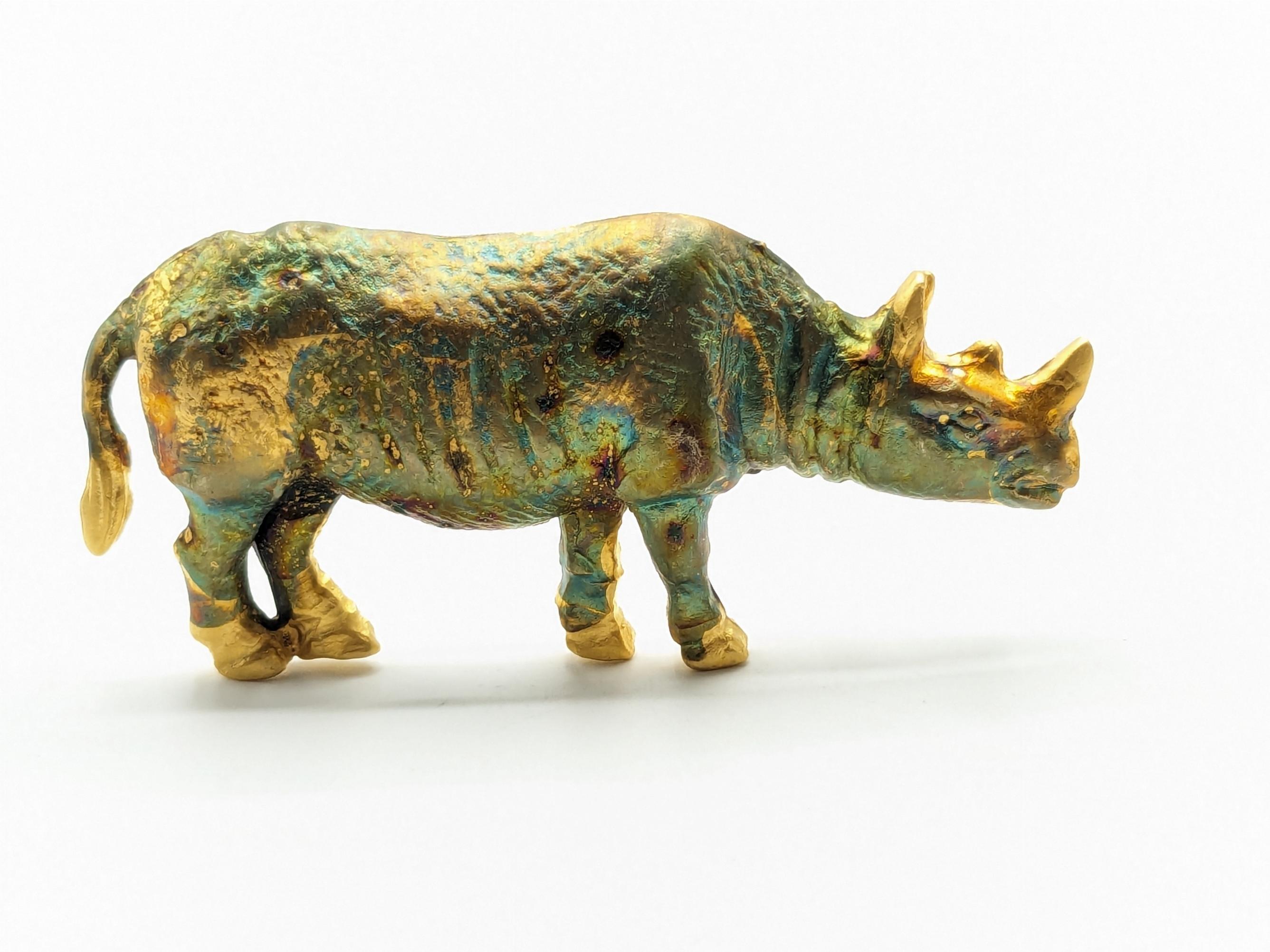 Rhino Metal Brooch Pin Safari Animal Jewelry