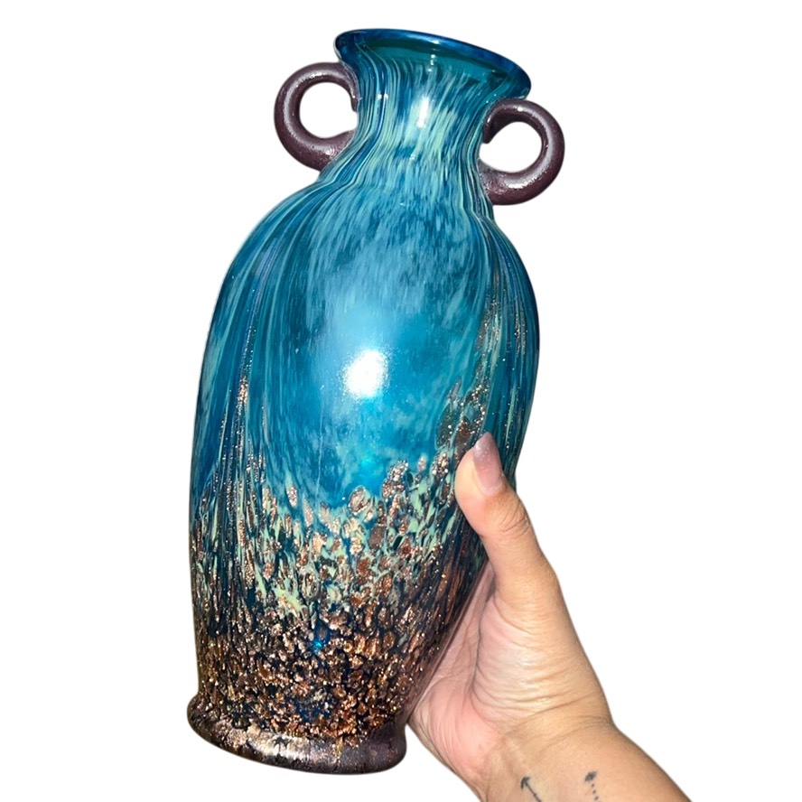 Sparkling Vintage DALE TIFFANY Studio Art Glass FAVRILE AVENTURINE ...