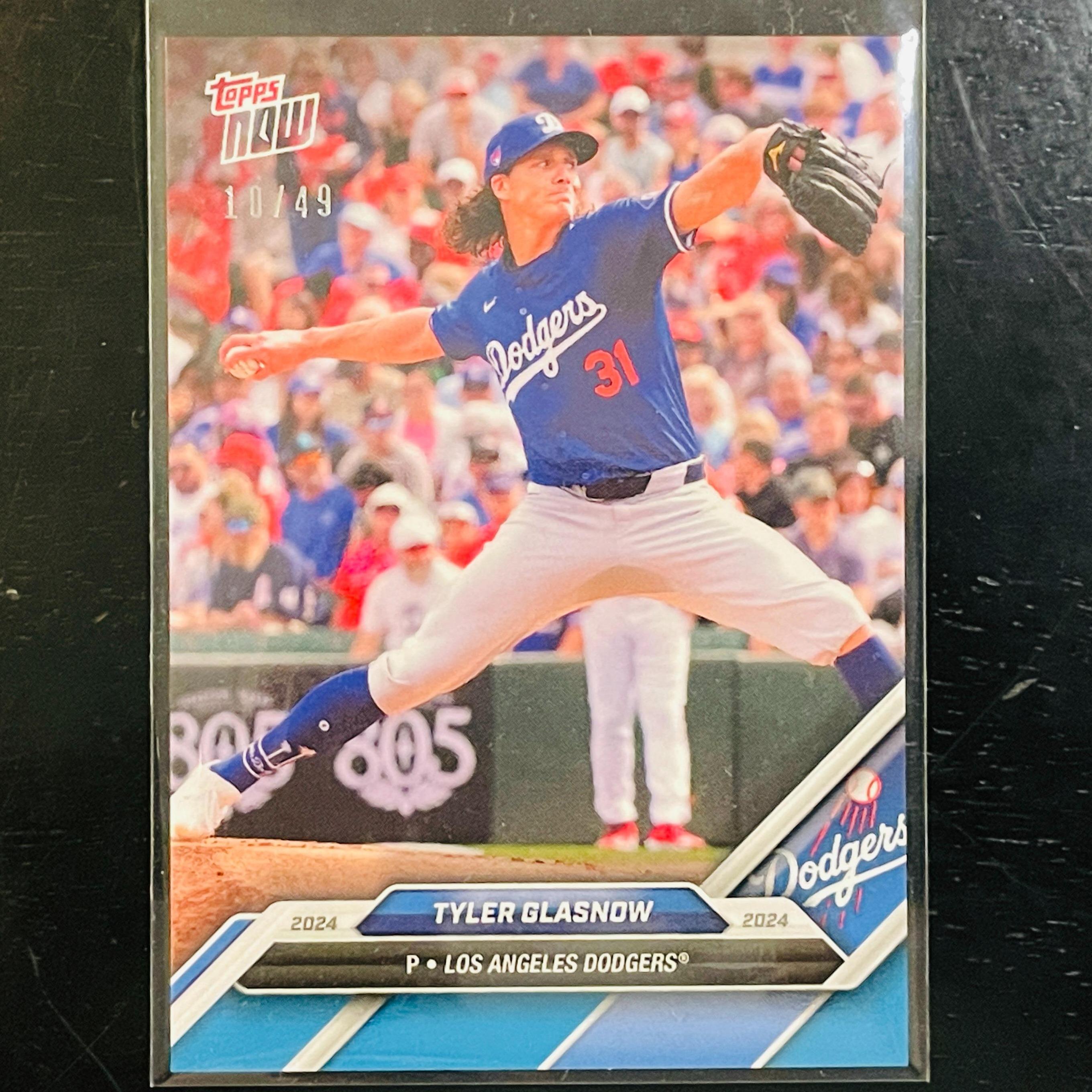 Tyler Glasnow Los Angeles Dodgers Topps Now Baseball Card Blue Parallel /49