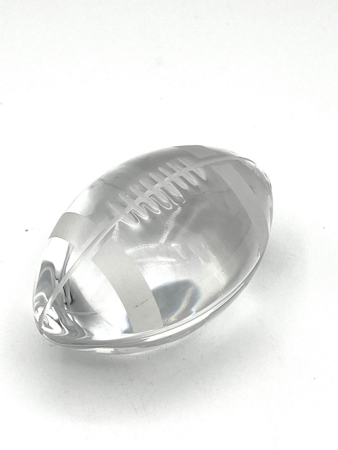 Sasaki Crystal Football Paperweight