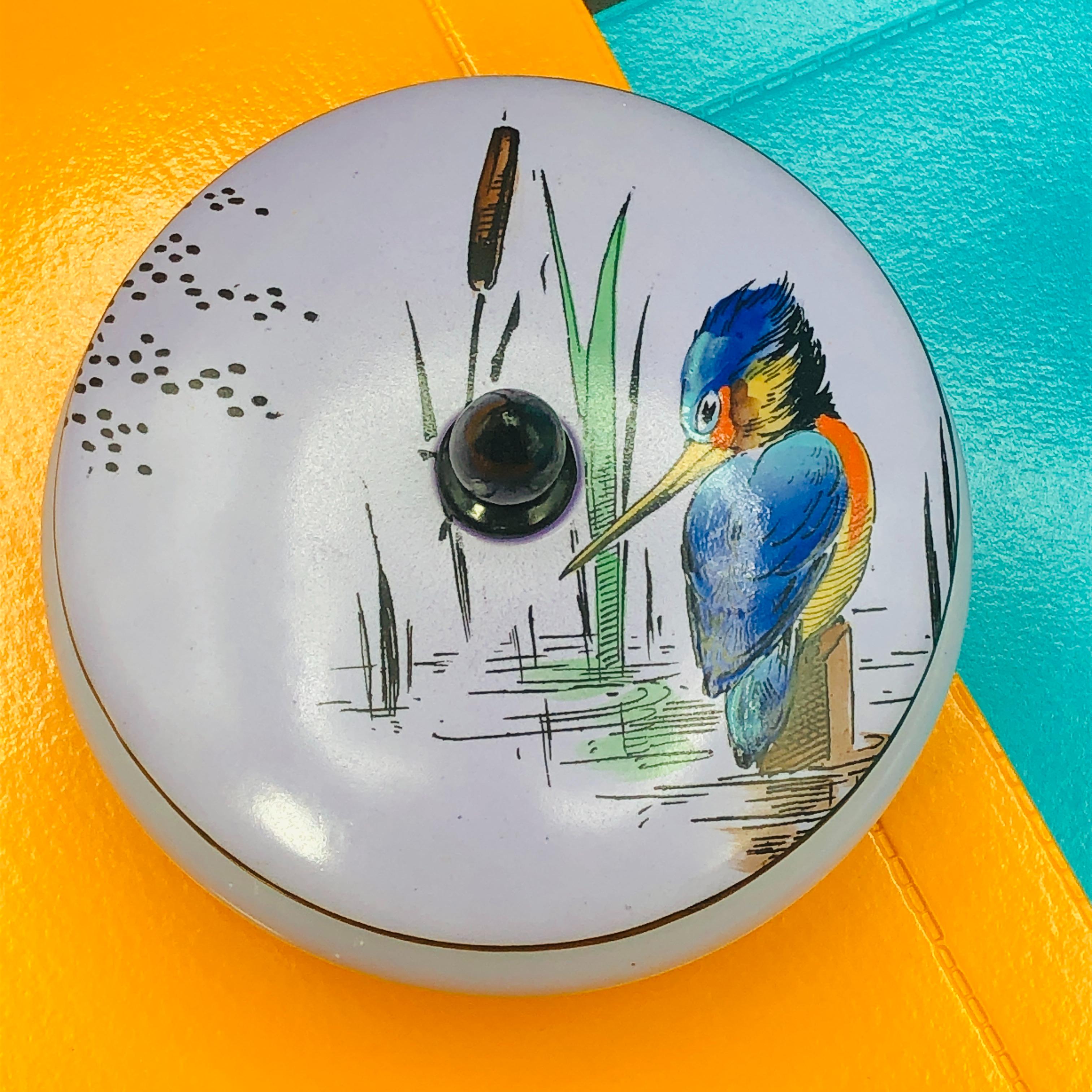 Shelley England Kingfisher Powder Jar, Porcelain Vanity Jar, Bone China ...